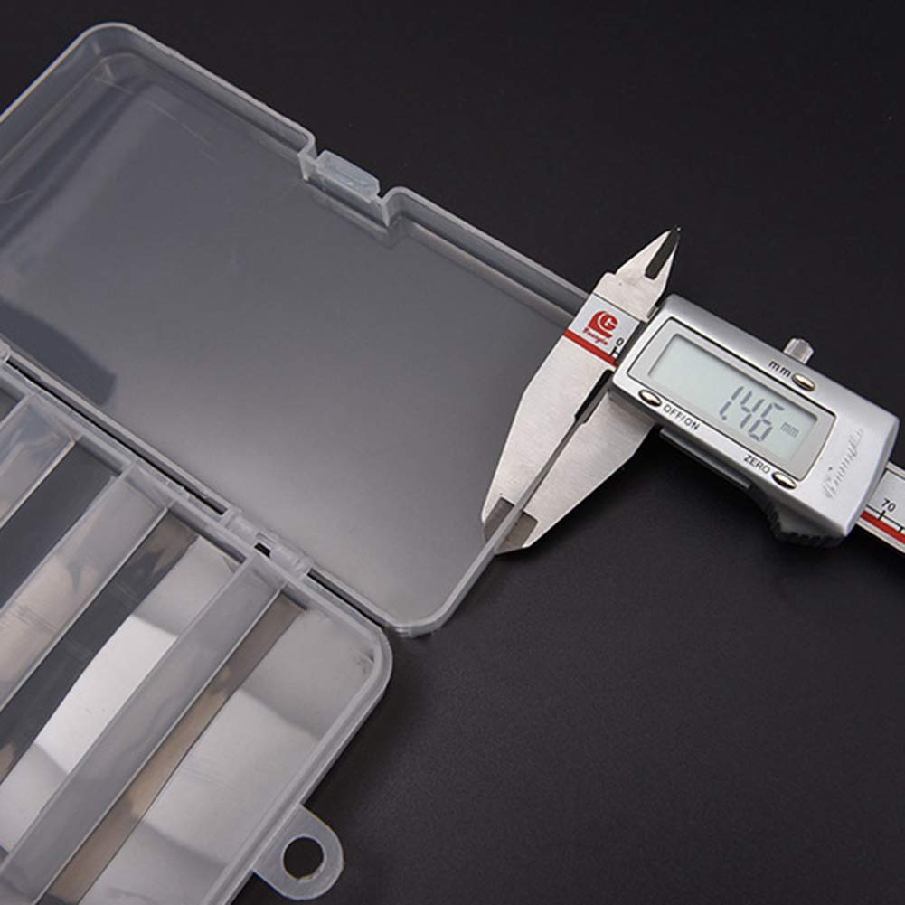 Yeuipea Fishing Tackle Storage Box, 5 Compartments Fly Lure Box Fishing Tackle Storage Box Spoon Hook Bait Tackle Case