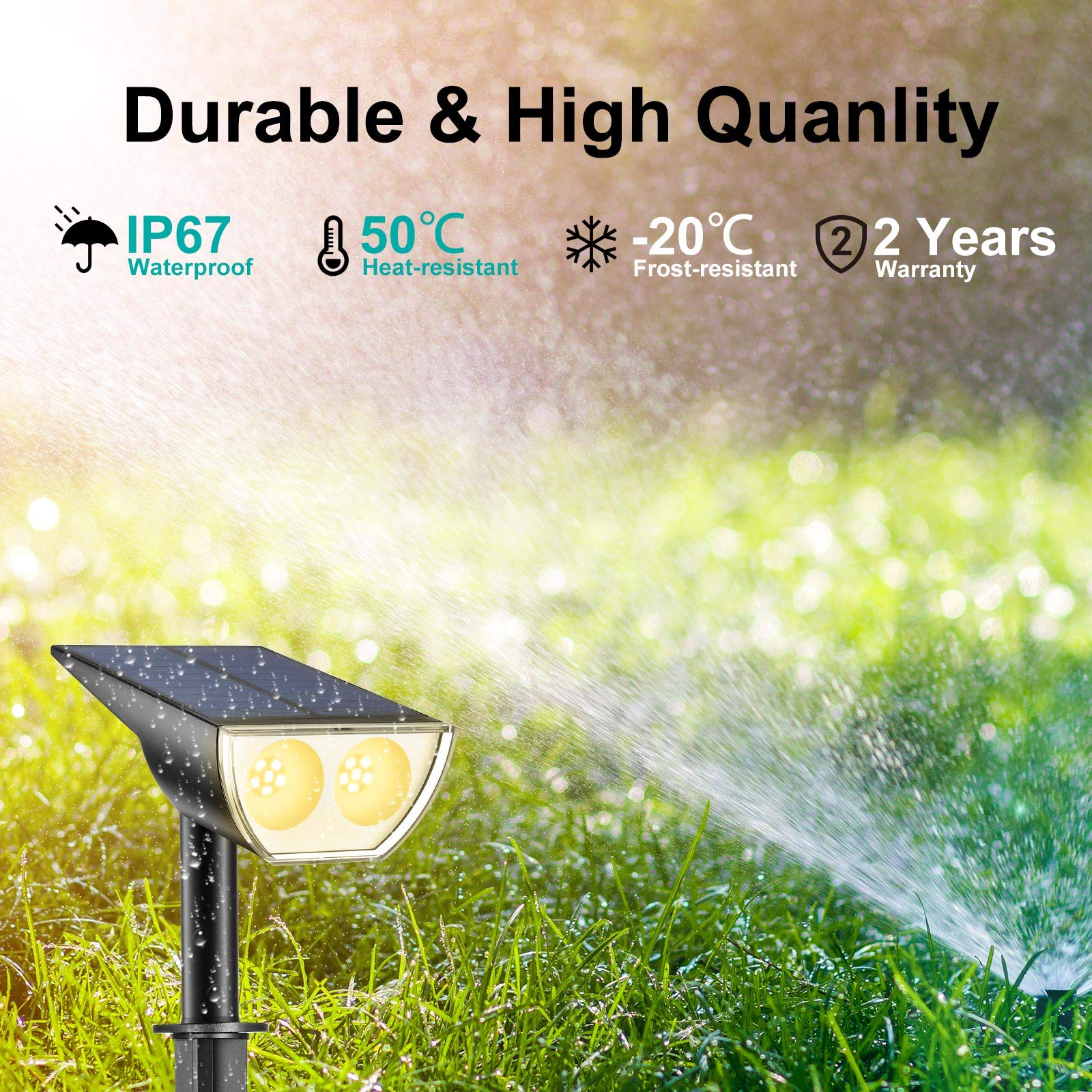 Solar Spot Lights Outdoor, Consciot 12 LEDs IP67 Waterproof Dusk-to-Dawn Solar Landscape Spotlights, Auto On/Off, 2-in-1 Adjustable Solar Powered Wall Lights for Garden Yard, 4 Pack (3000K Warm White)