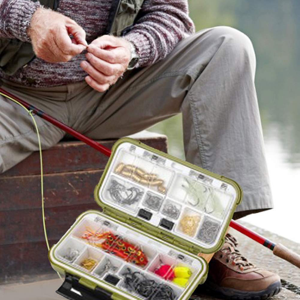 Yeuipea Tackle Box Organizer - Robust ABS Waterproof Fishing Storage Solution, Features Easy-to-Use Lever Lock & Clear Inner Cover, Ideal for Storing Bait, Lures, Hooks & More