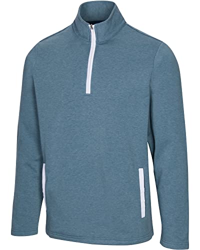 Three Sixty Six Men's Pullover Sweater - Dry Fit Breathable Half Zip Golf Jacket 4-Way Stretch Moisture Wicking & Anti-Odor