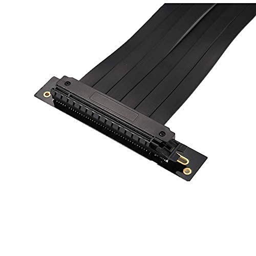 QINGSEA Q High Speed PCI Express Riser Card PCI-E 3.0 x 16 Riser Card Extender Ribbon Flexible Extension Cable 90 Degree for Computer Graphic Cards (30CM)
