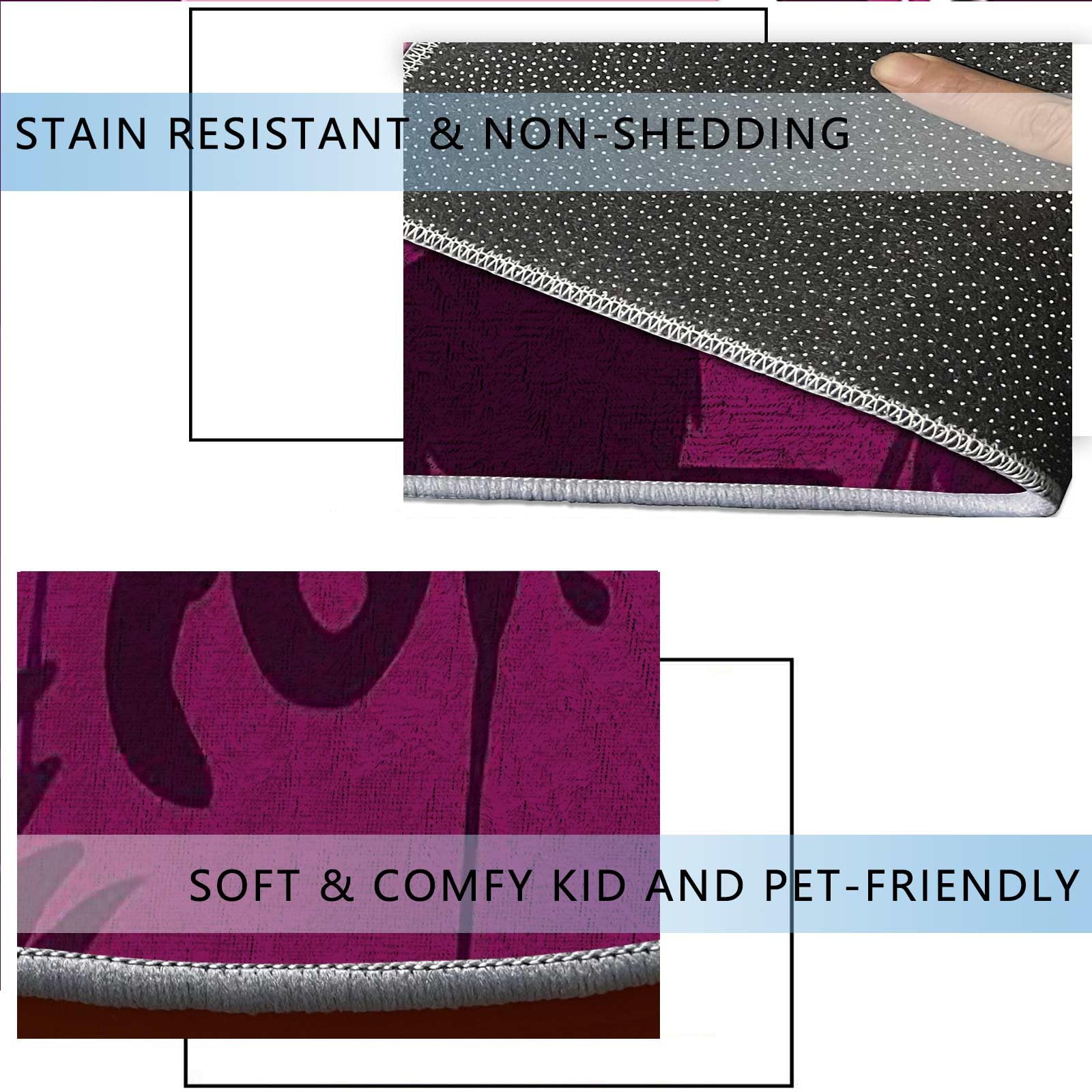 Round Chair Mat for Carpet Flamingo Thick Floor Mats for Low Black Anti Slip ECO Friendly Floor Mat for Office/Home 4 FT