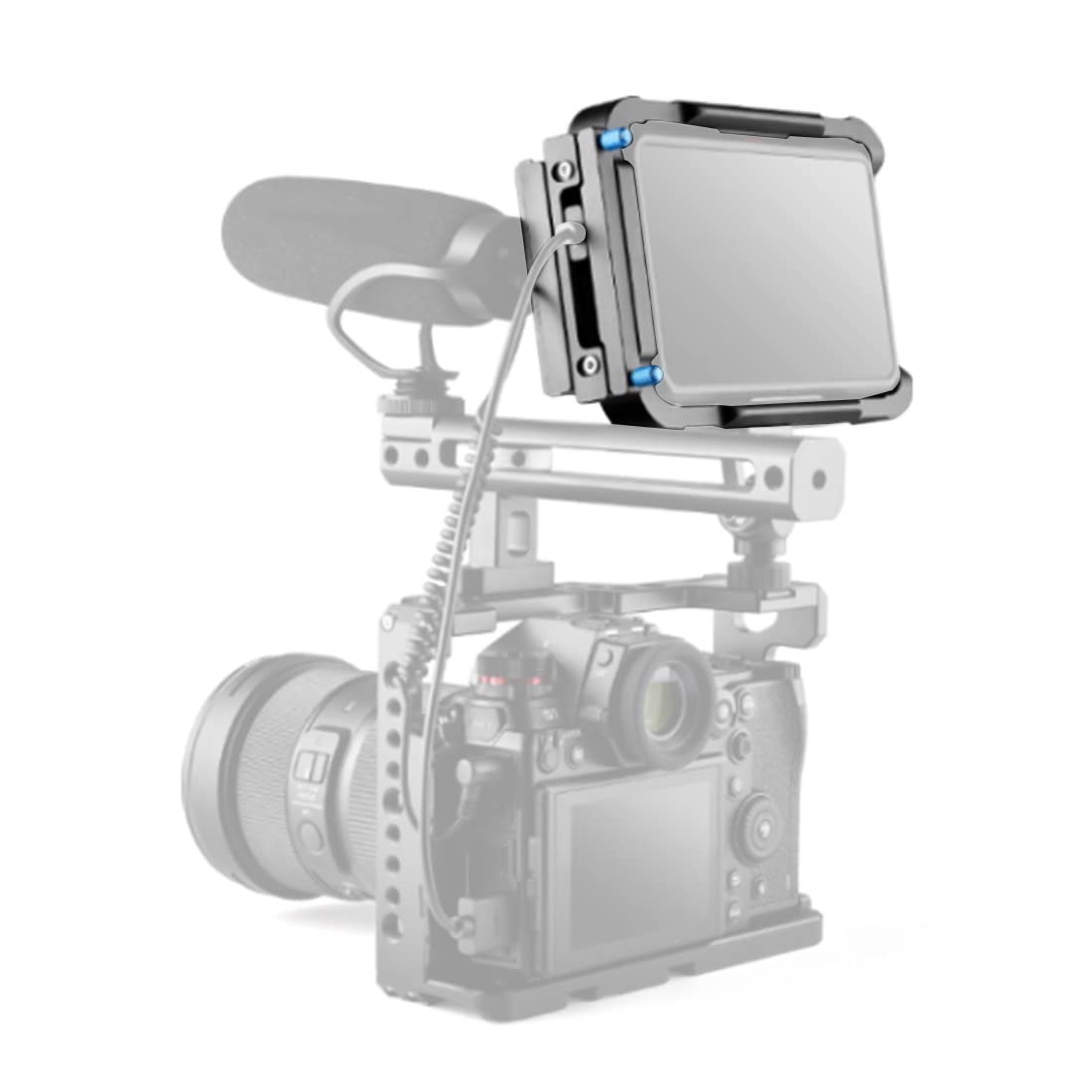 XT-XINTE Aluminum Alloy Recording Monitor Cage Compatible with Atomos Ninja V Built-in 1/4" 3/8" Thread NATO Rail and HDMI- Cable Clamp