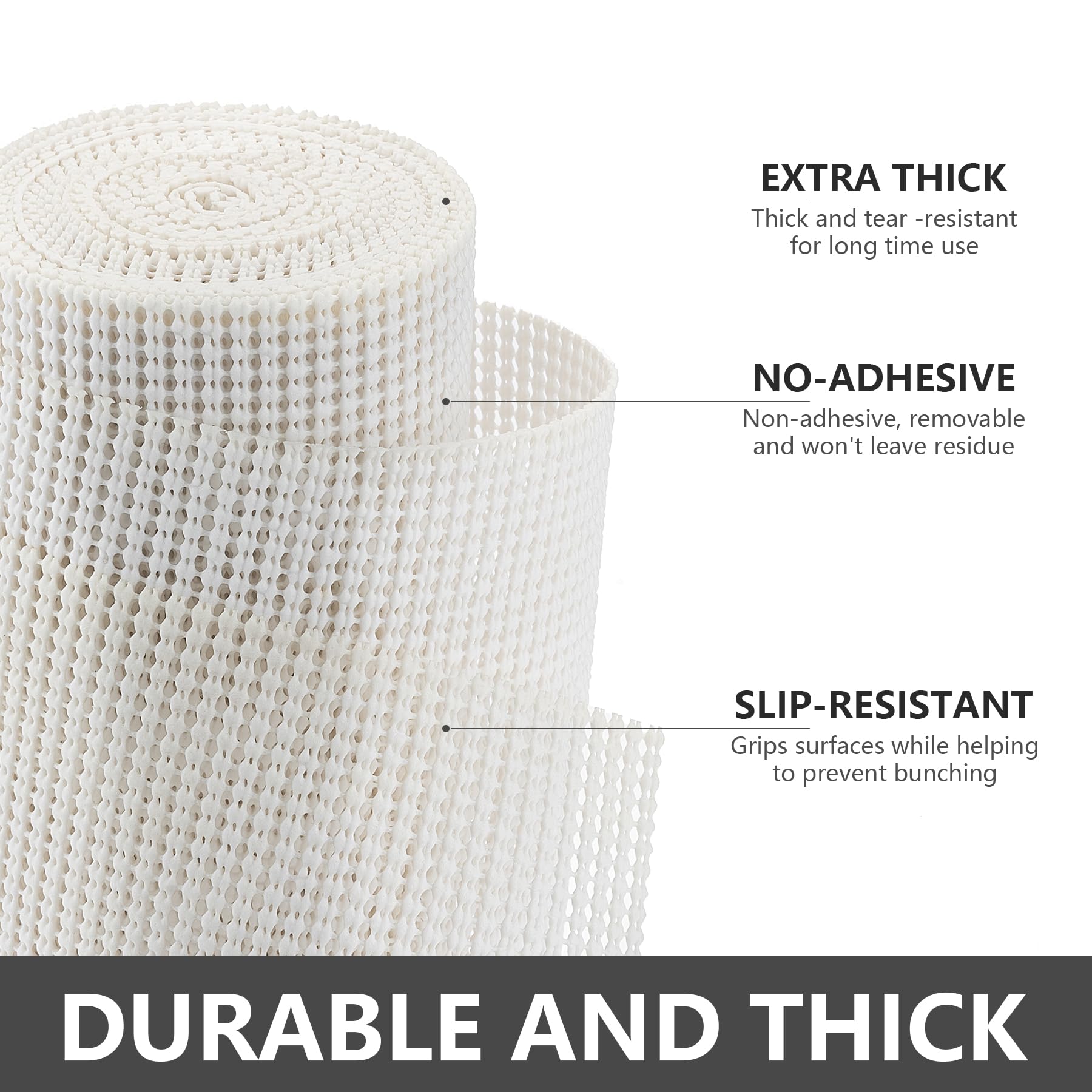TJWODO Shelf Cabinet Liner,Drawer Liners Non Adhesive Easiest Install Mat, Strong Grip Bottom,Easy Clean Non Slip Shelving Liner for Kitchen Cabinets,12" x20'