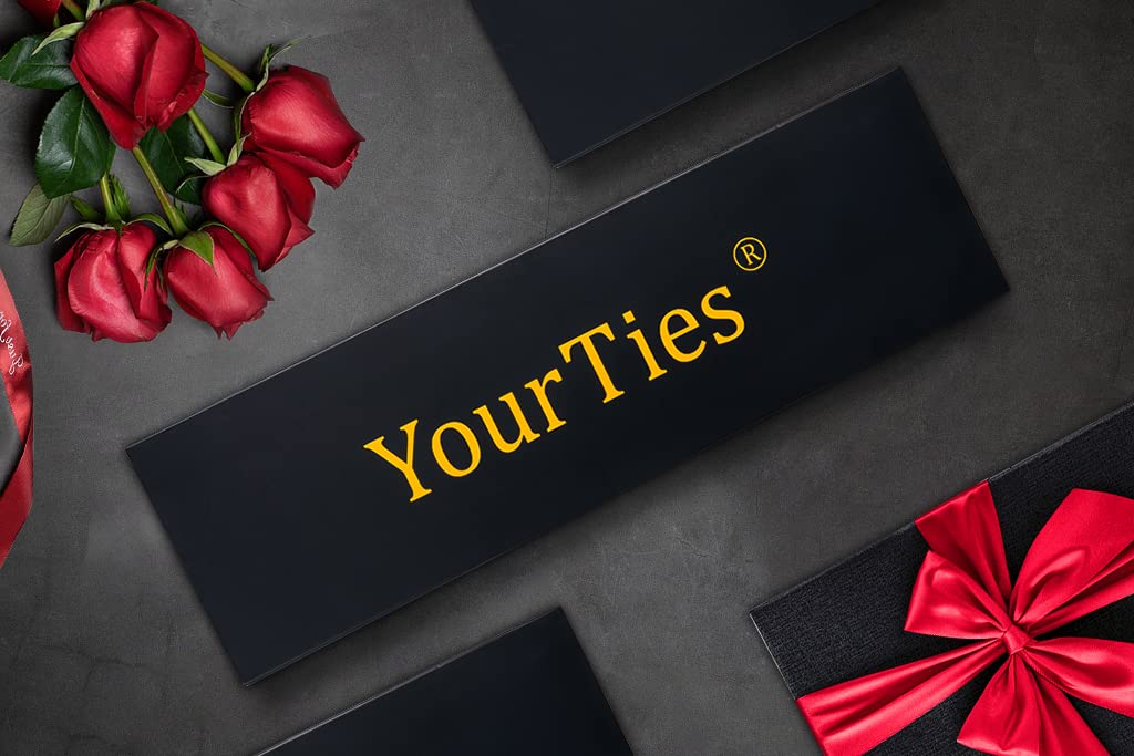 YourTies Red Striped Ties for Men Silk American Flag Neckties Classic Patriotic Tie Formal Business