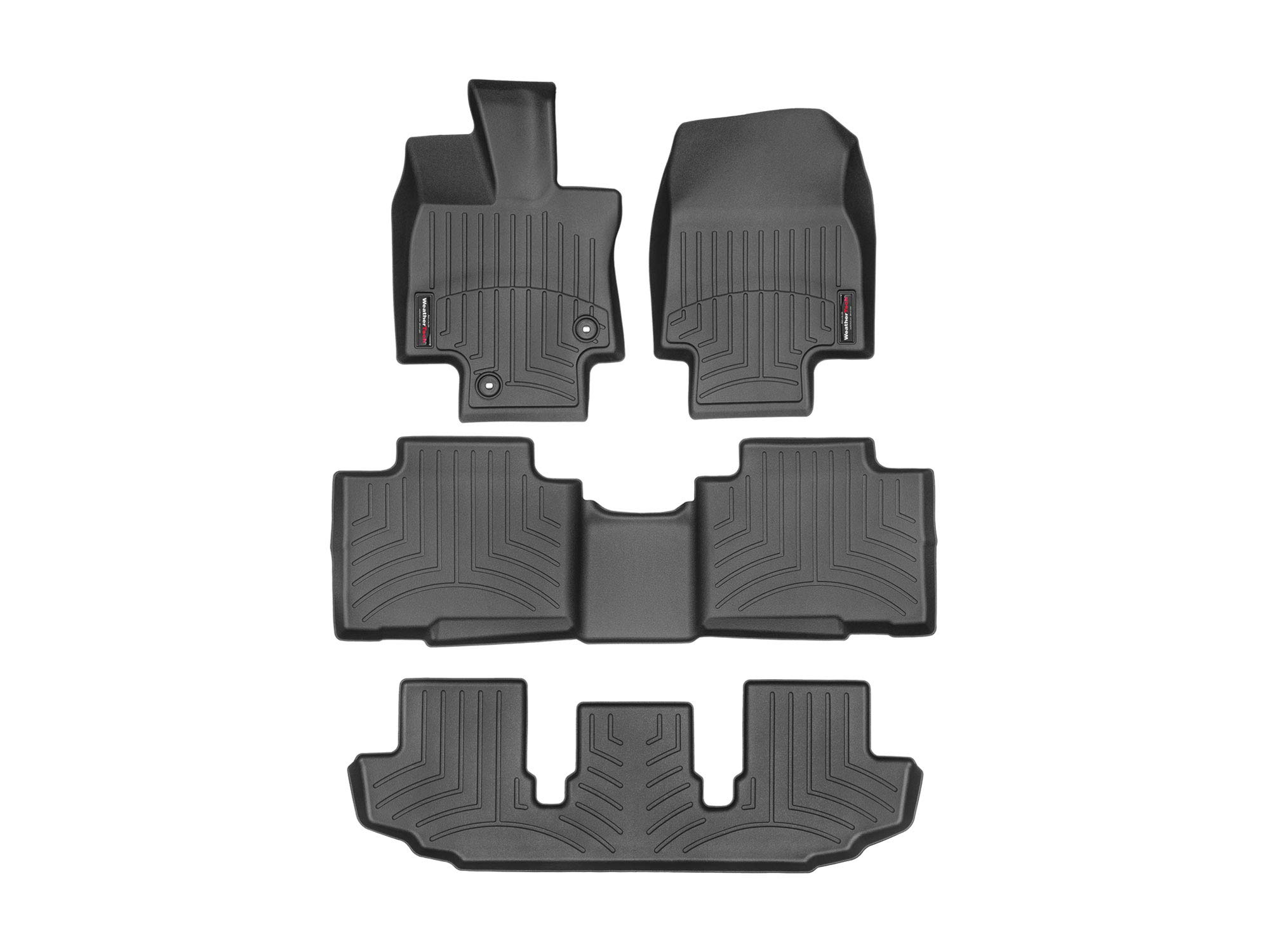 WeatherTech Custom Fit FloorLiners for Toyota Highlander - Full Set (441609-1-2-3), Black