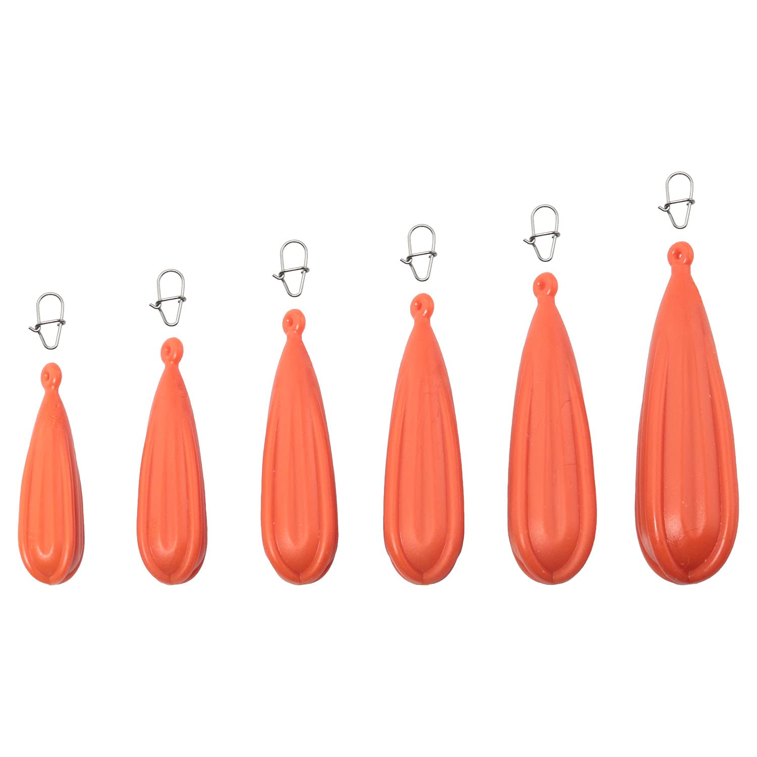 WHYHKJ 6pcs Fishing Casting Practice Plugs of Different Sizes Fishing Practice Casting Plugs, Orange