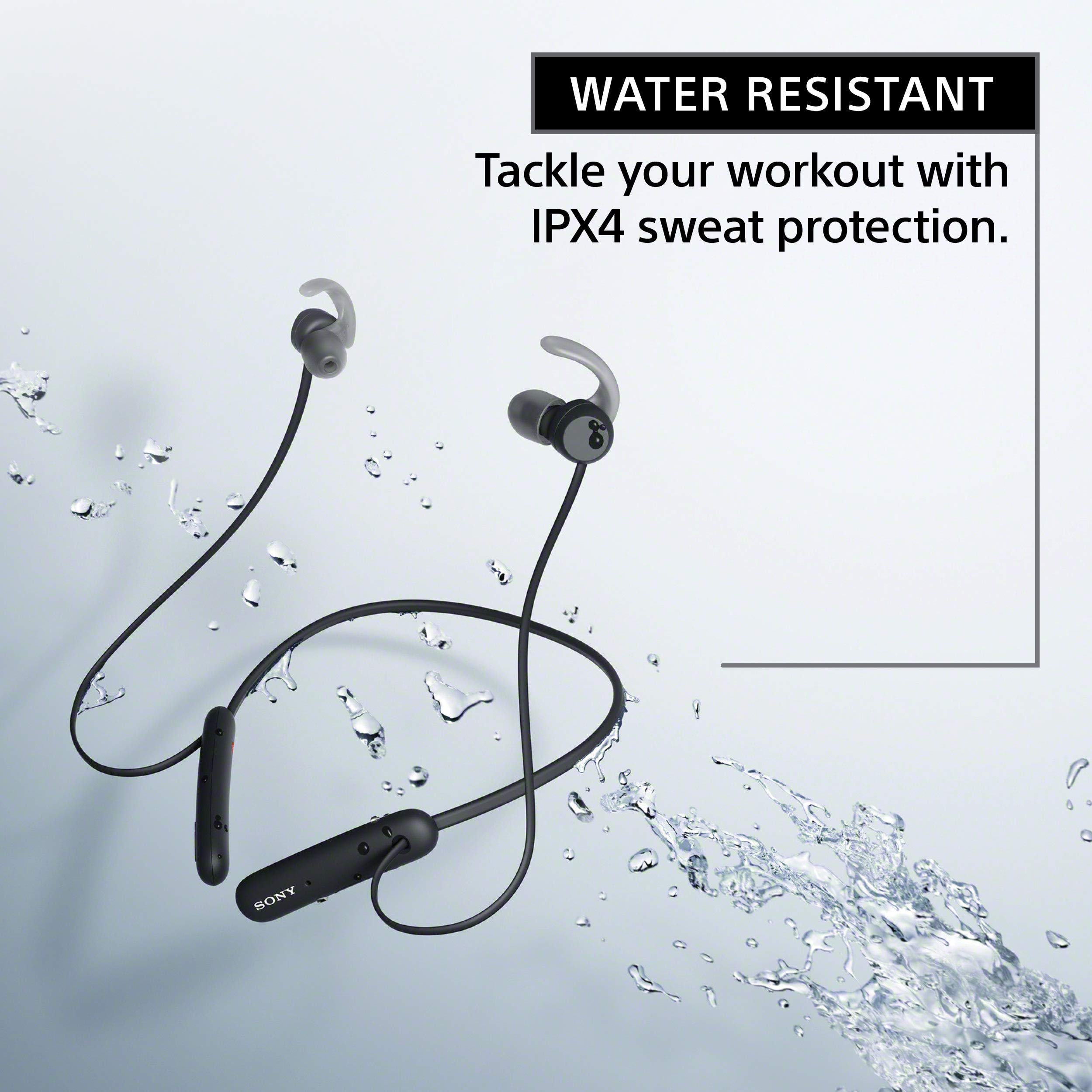 Sony WI-SP510 Extra Bass Wireless Bluetooth In-Ear Headphones with Mic - Black (Renewed)