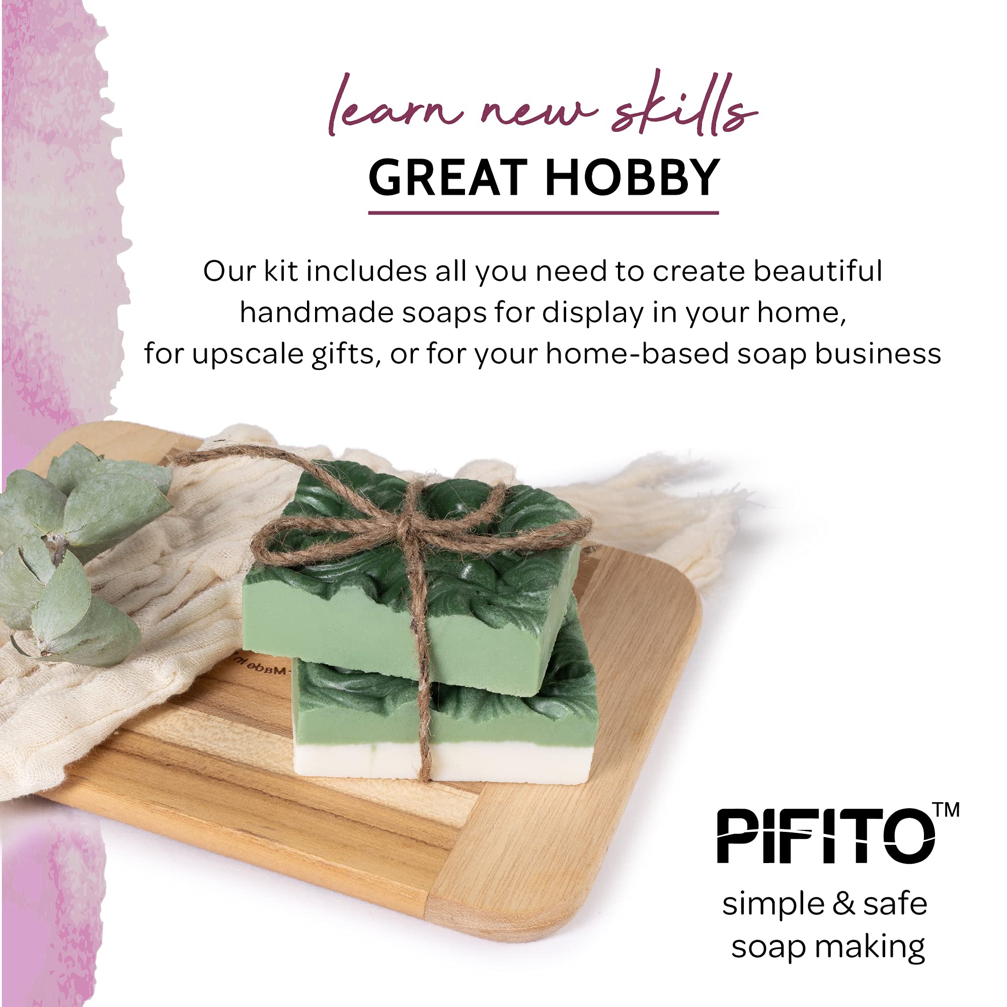 Pifito Soap Making Kit β DIY Soap Making Supplies - 3 lbs Melt and Pour Soap Base (Goats Milk, Shea Butter, Clear), 10-Pack Mica Original Colorants Sampler, Mold and Instructions