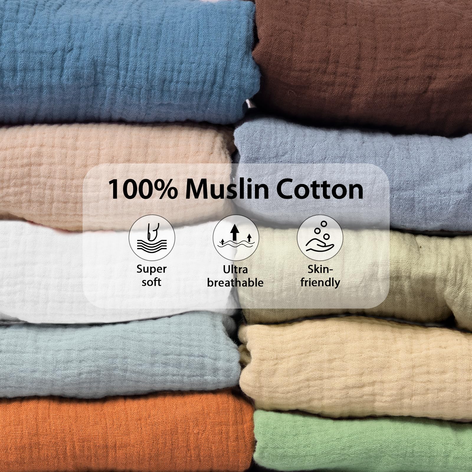 VYPERX Muslin Changing Pad Covers, Solid Color Changing Table Pad Cover, Ultra Soft Breathable Boho Changing Pad Sheets Fit for Standard Changing Pad 16" x 32", 3 Pack (White & Sand & Brown)