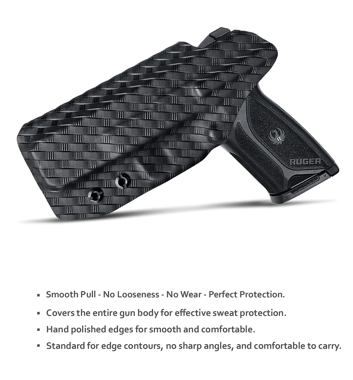 Ruger Security 9 Holster, Carbon Fiber Kydex Holster IWB for Ruger Security-9 Pistol Case Inside Waistband - Kydex IWB Holster Ruger Security 9 Gun Accessories (Black, Right)