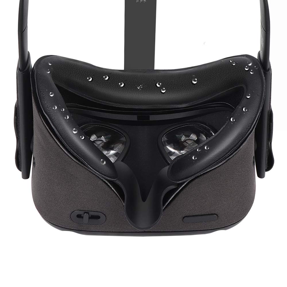 VR Facial Interface Bracket & PU Leather Foam Face Cover Pad Replacement & Anti-Leakage Nose Pad & Protective Lens Cover Comfort 5In1 Set Accessories for Oculus Quest 1 (Not Fit Quest 2)