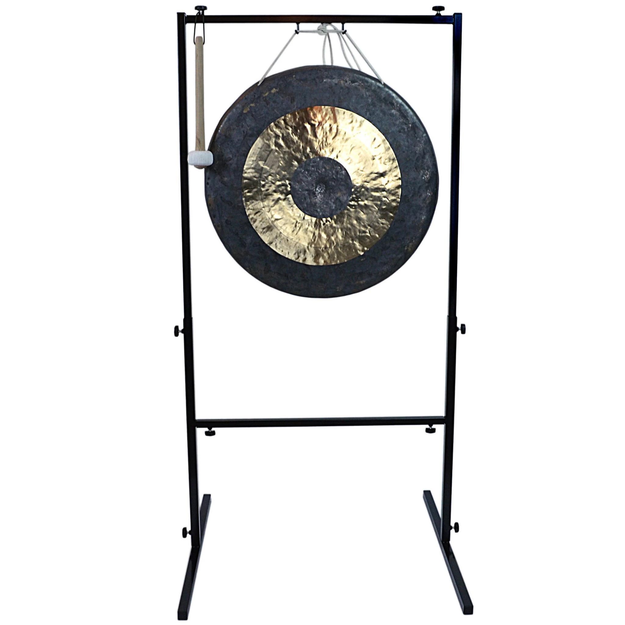 The Gong Shop 26" Chinese Chau Gong With Height Adjustable Stand/Authentic Chinese Chau Gong/Includes Gong Mallet & Hanging String/Hand Hammered Bronze Chinese Gong/Hand Select to Ensure Quality