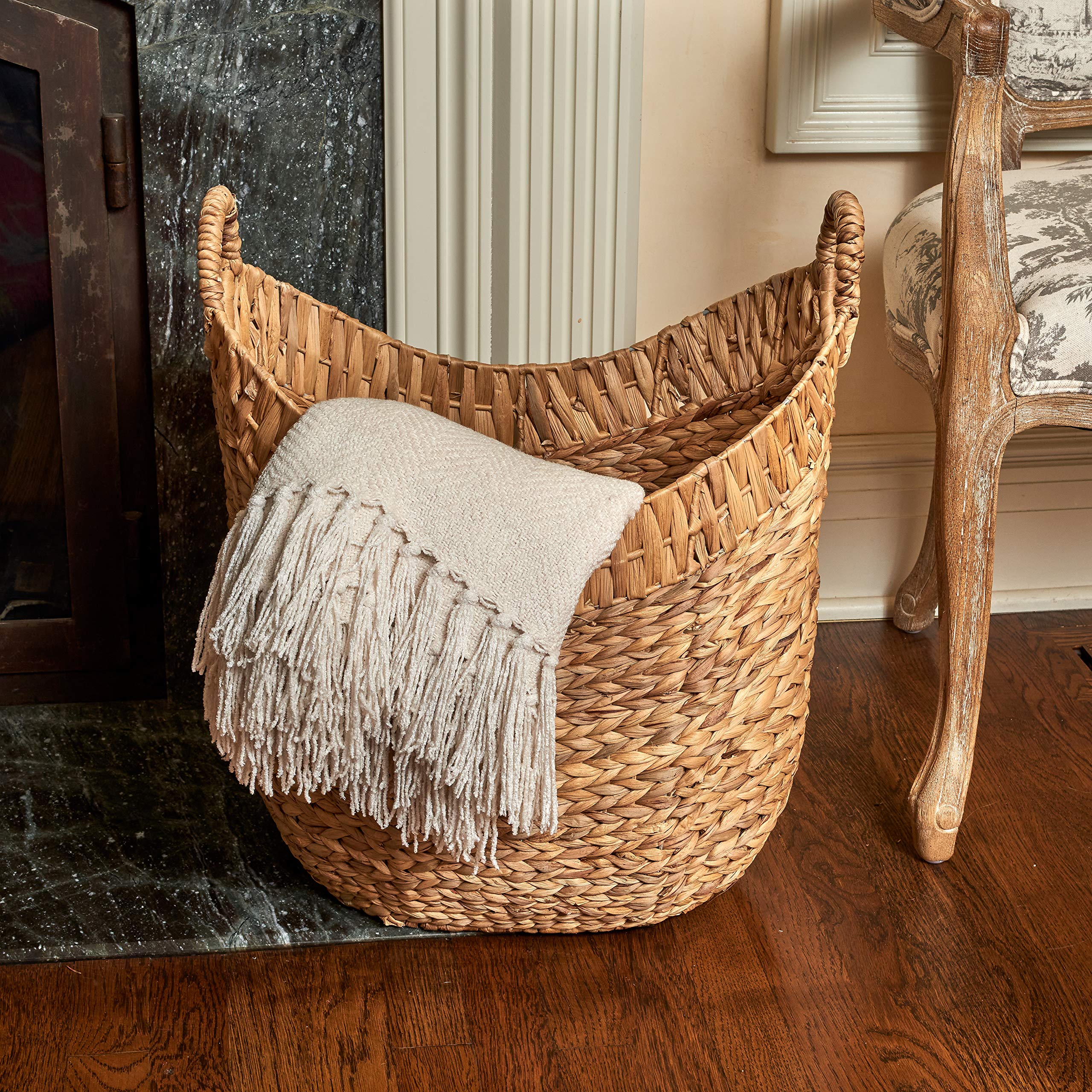Quality Outdoor Living 29-BH01WH Storage Basket, Natural