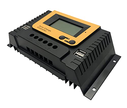 SOGTICPS 40A Charge Controller, PWM Solar Intelligent Controller Fit for Max 1920W Solar Power 12V 24V 36V 48V Lithium/AGM/Gel/Flooded Battery