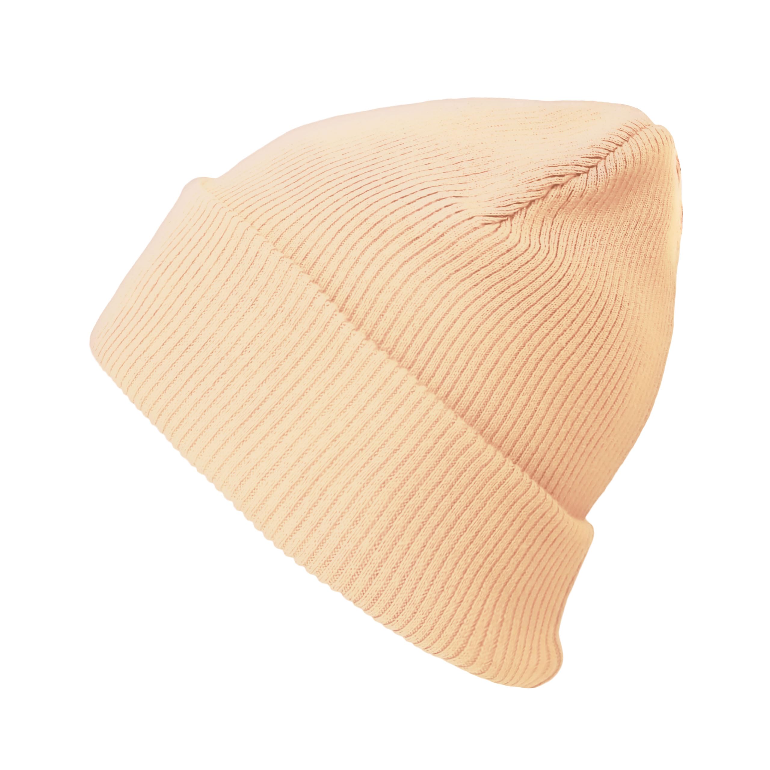 The Hat Depot - 100% Cotton Soft Cuffed Skull Plain Daily Beanie (Royal Blue)