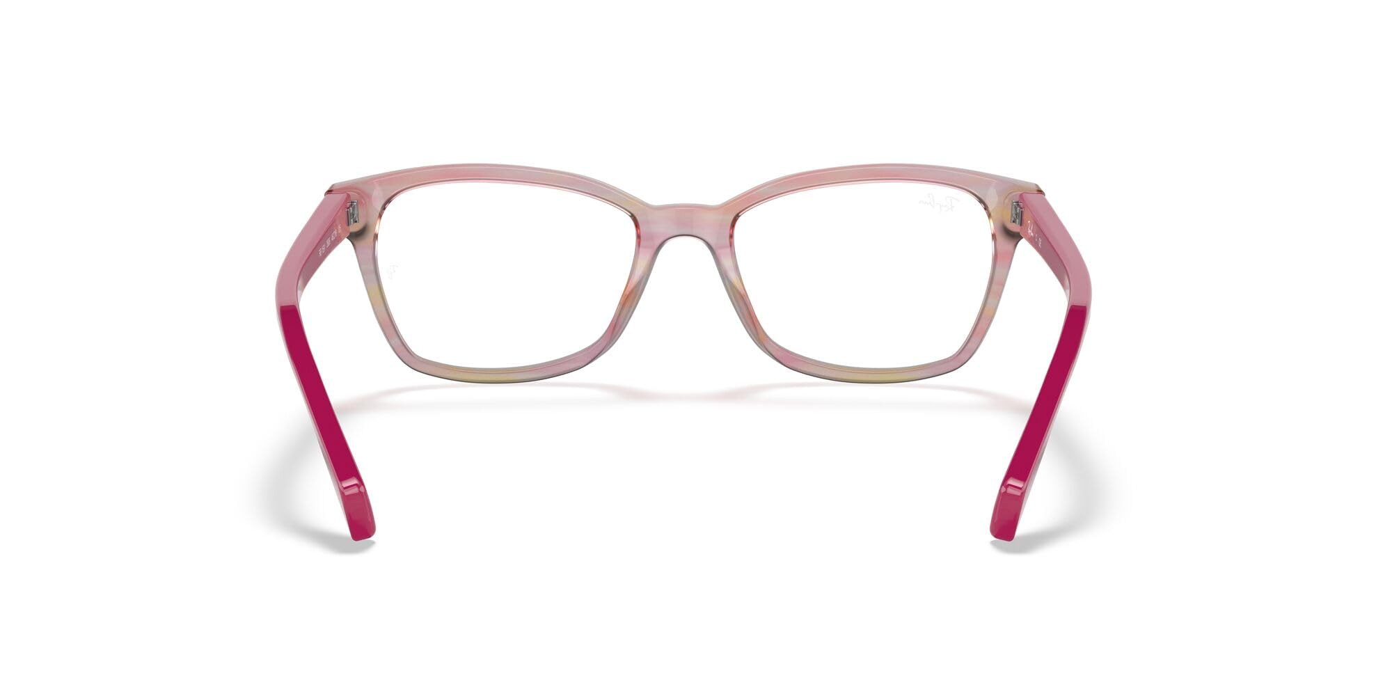Ray-Ban Junior Girls' RY1591 Square Prescription Eyeglass Frames, Fuchsia Striped Multicolor/Demo Lens, 46 mm