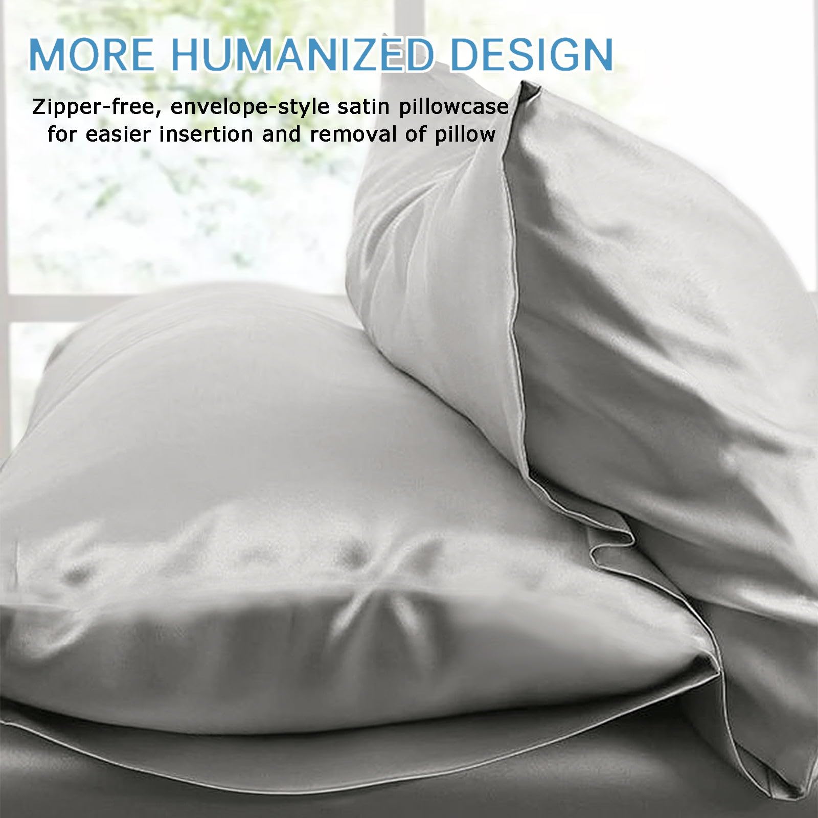 Pillows Queen Size Set of 2, Hotel Cooling Bed Pillows for Sleeping, 2 in 1 Beding Gift for Women Men, Machine Washable, 18" x 30"