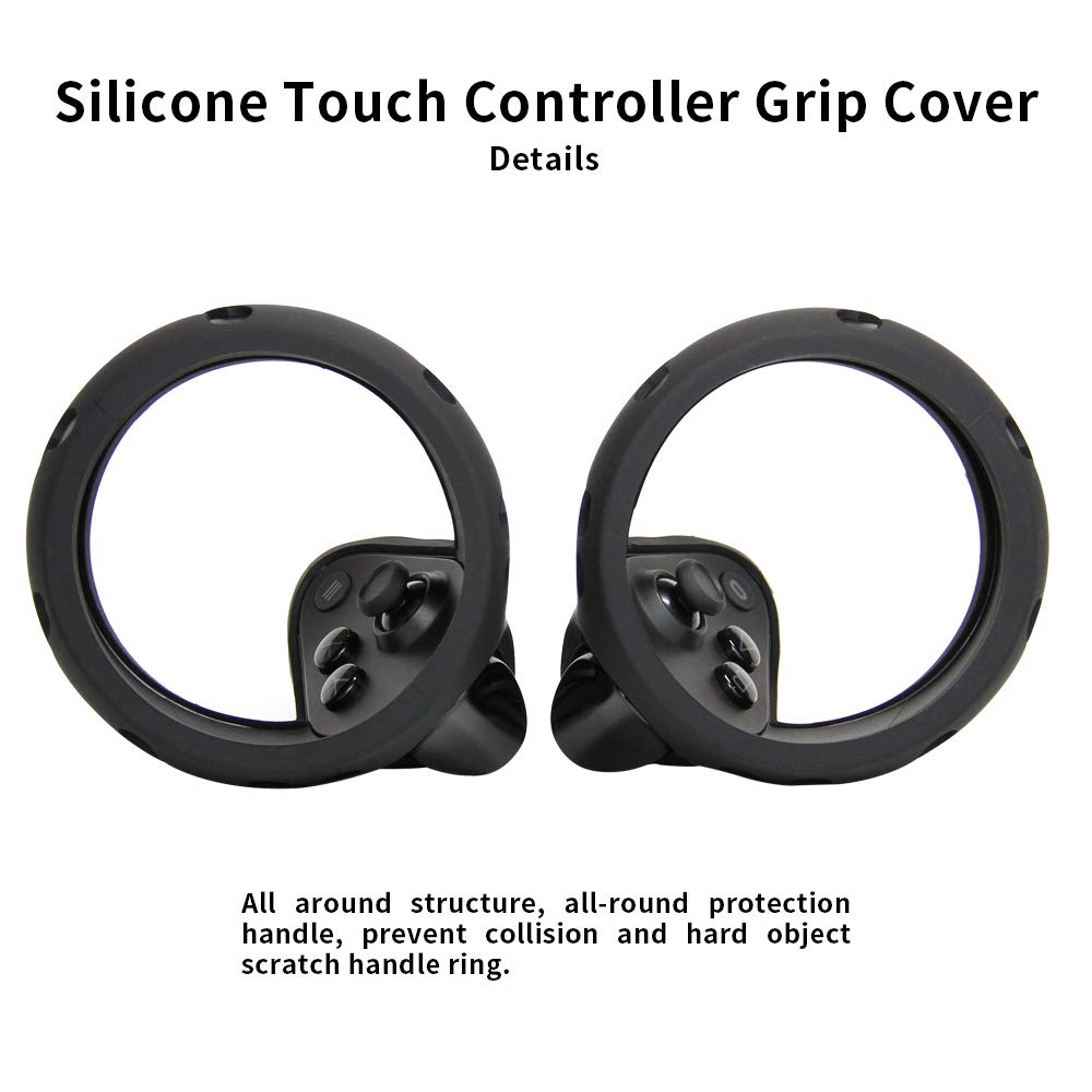 VRbrother Newer Version Touch Controller for Oculus Quest/Rift S VR not easy to fall off anti-collision Protection Accessories handle are reserved infrared not interfere with any of the functions