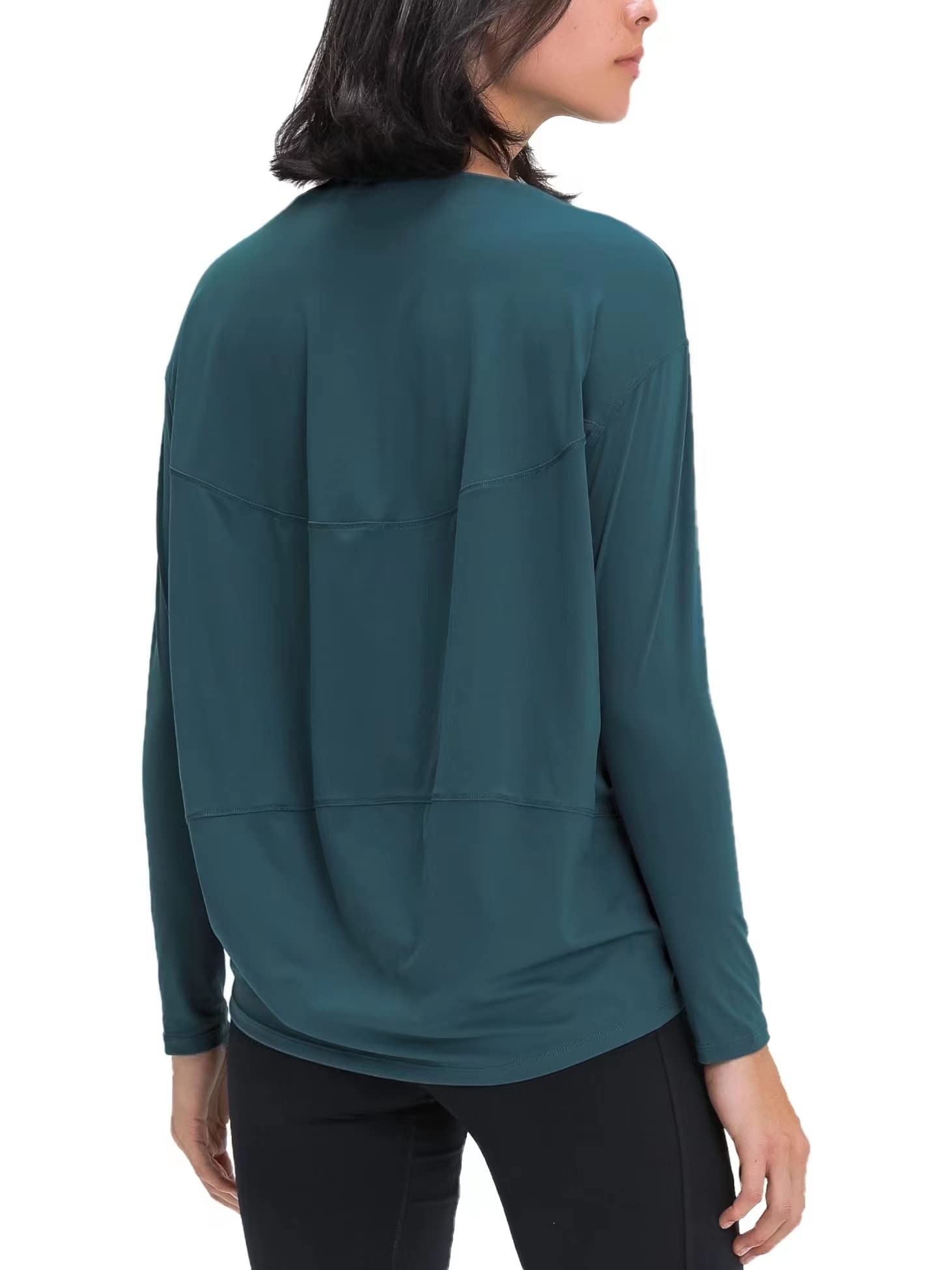 YQBFIT Loose Workout Shirts for Women Long Sleeve Yoga Shirt Running Pullover Womens