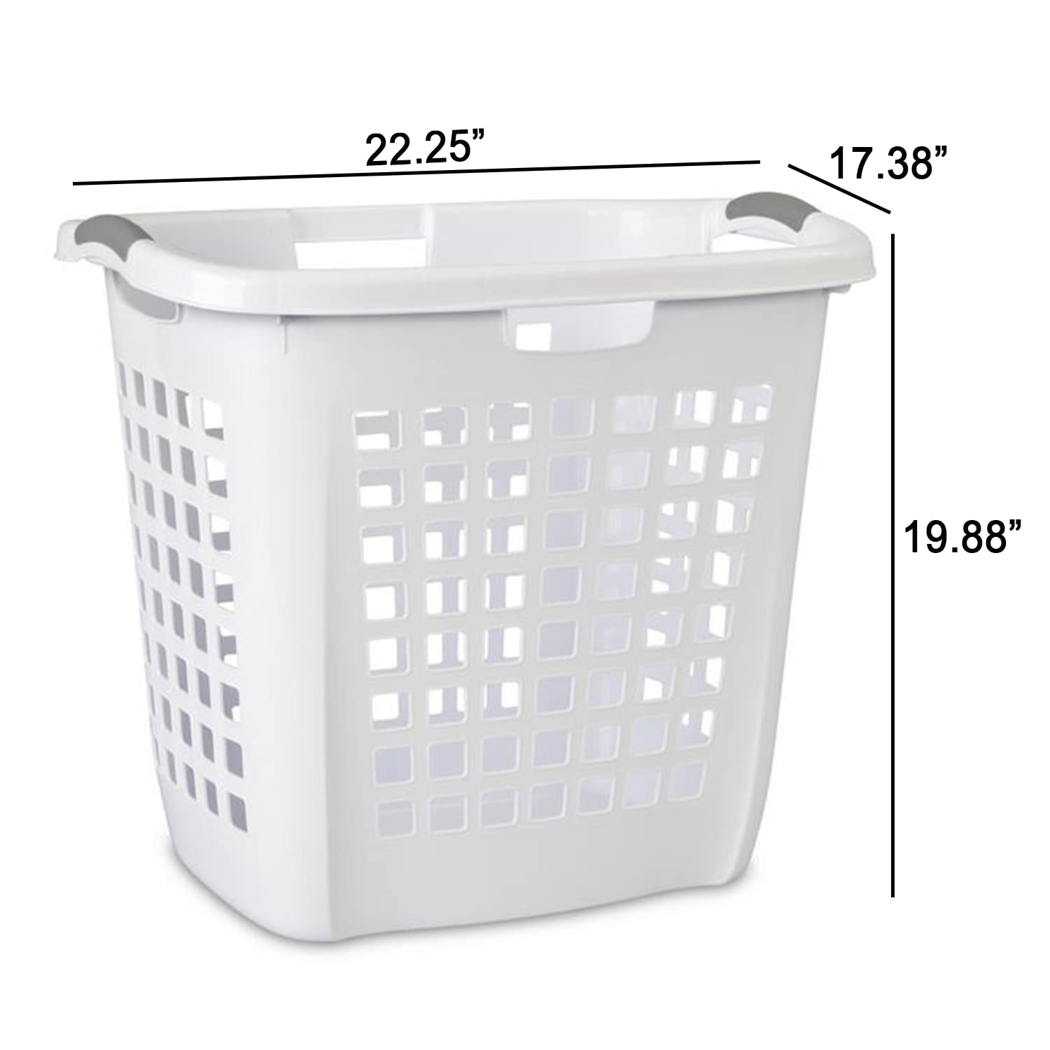 Sterilite Plastic Laundry Hamper with Handles, Portable Large Laundry Basket for Clothes for Home Bathroom Bedroom and College, Wholesalehome Cloth Included