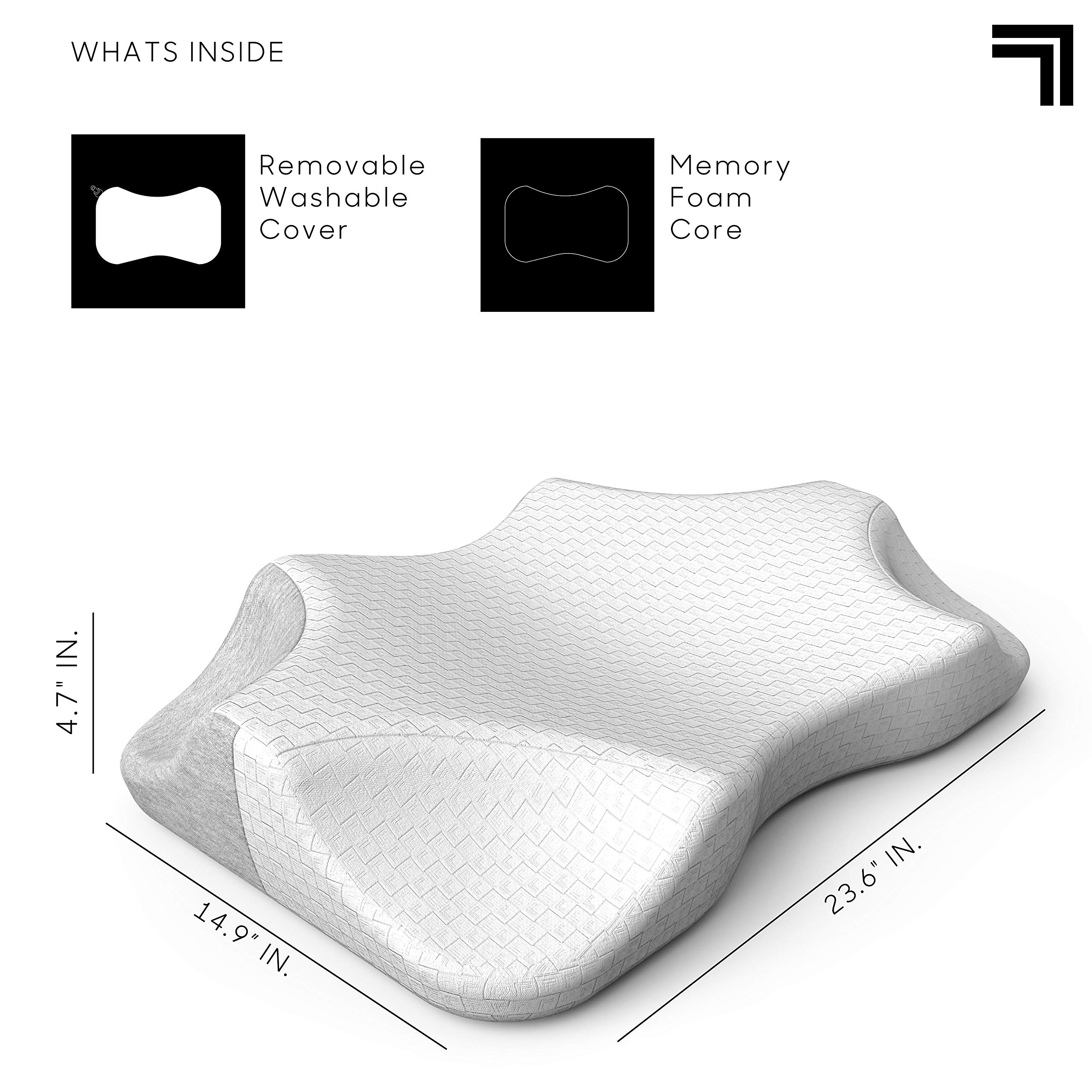 Sharper Image Responsive Memory Foam Tomorrow’s Pillow – Expressly Designed for Side Sleepers - Ergonomically Contoured for Neck & Shoulder Support and to Help You Breathe More Easily – Queen