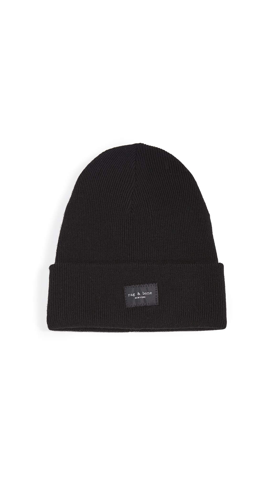 rag & bone Men's Addison Beanie, Black, One Size