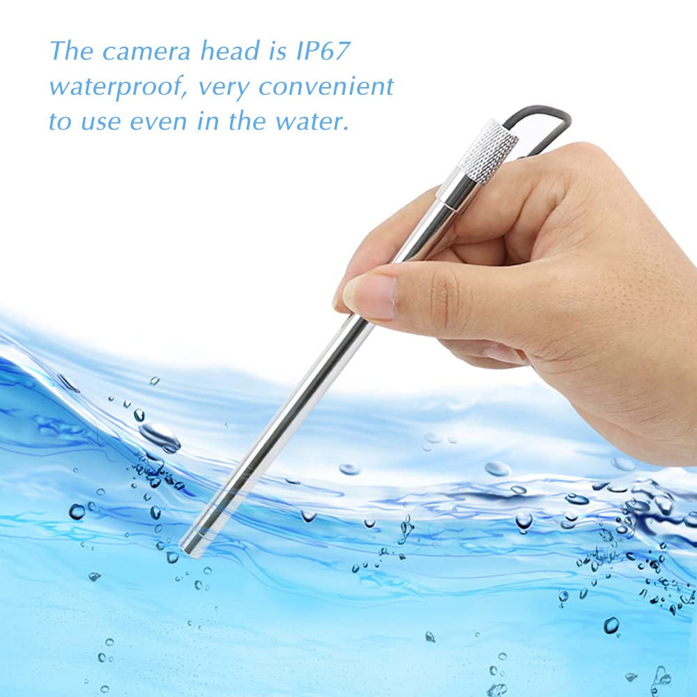 RUSUO digital usb microscope,Portable Digital USB Microscope Inspection Magnifier IP67 Waterproof Camera Built-in 8 LED Lights with Advanced CMOS Sensor 10X-200X Magnification for Smartphones PC Compu