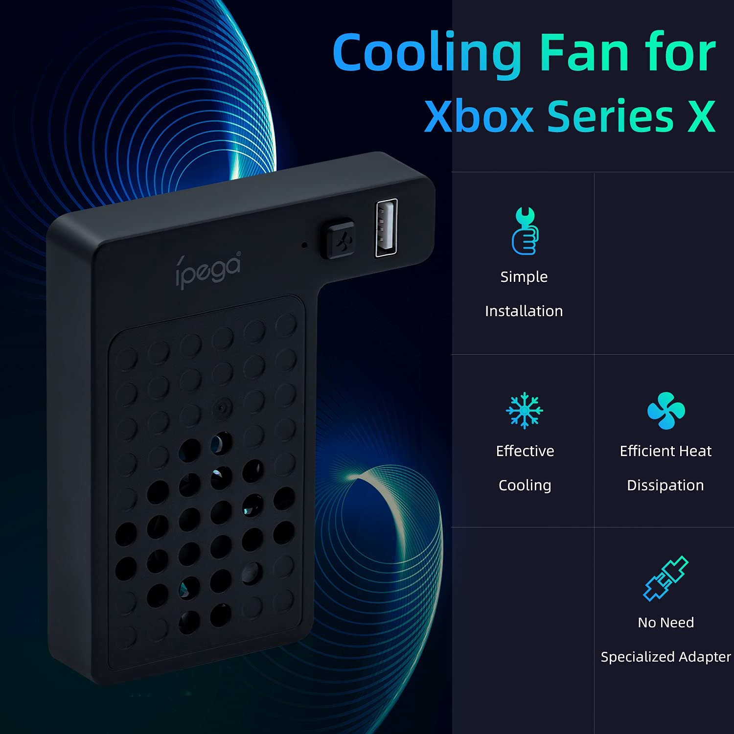 Wigearss Cooling System Accessories for Xbox Series X Game Console Cooler Cooling Fan Only for Xbox Series X Console No need specialized additional cables