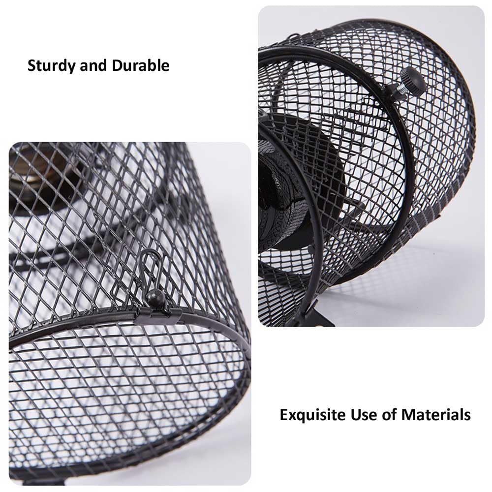 Reptile Heat Lamp Holder with Anti-hot Bracket, Pet Heat Lamp Lampshade Holder Heating Light Bulbs Holder Heating Lamp Shade with Switch for Pet Amphibian Snake Lizard Turtle Birds Chick,US Plug