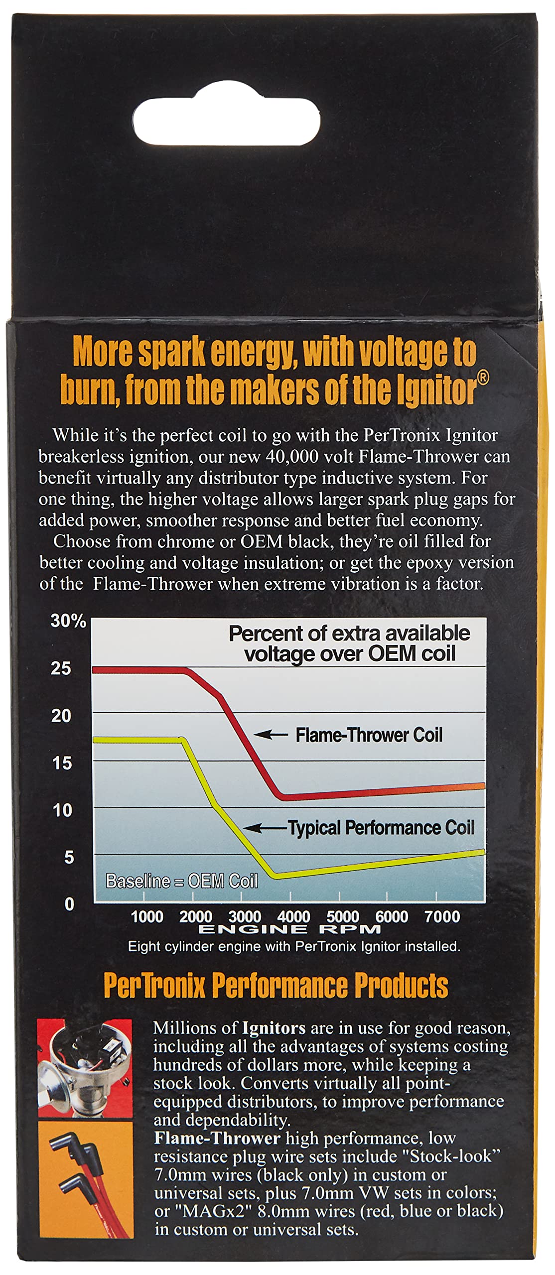 PerTronix 40511 Flame-Thrower 40,000 Volt 3.0 ohm Coil , Black