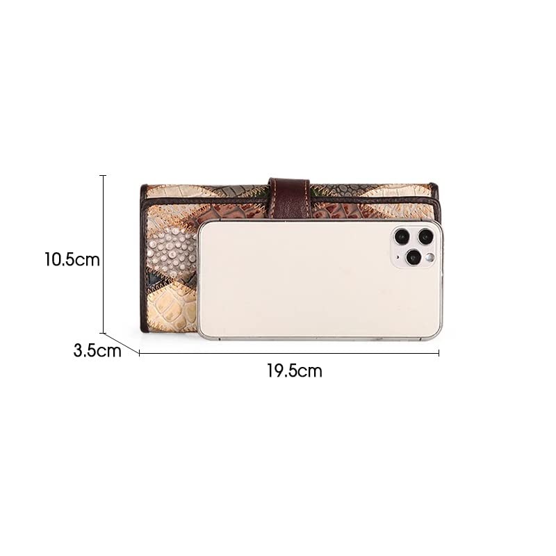 WYFDP Leather Wallet Women with Coin Purse Retro Wallet Color Leather Pocketbook Card Holder