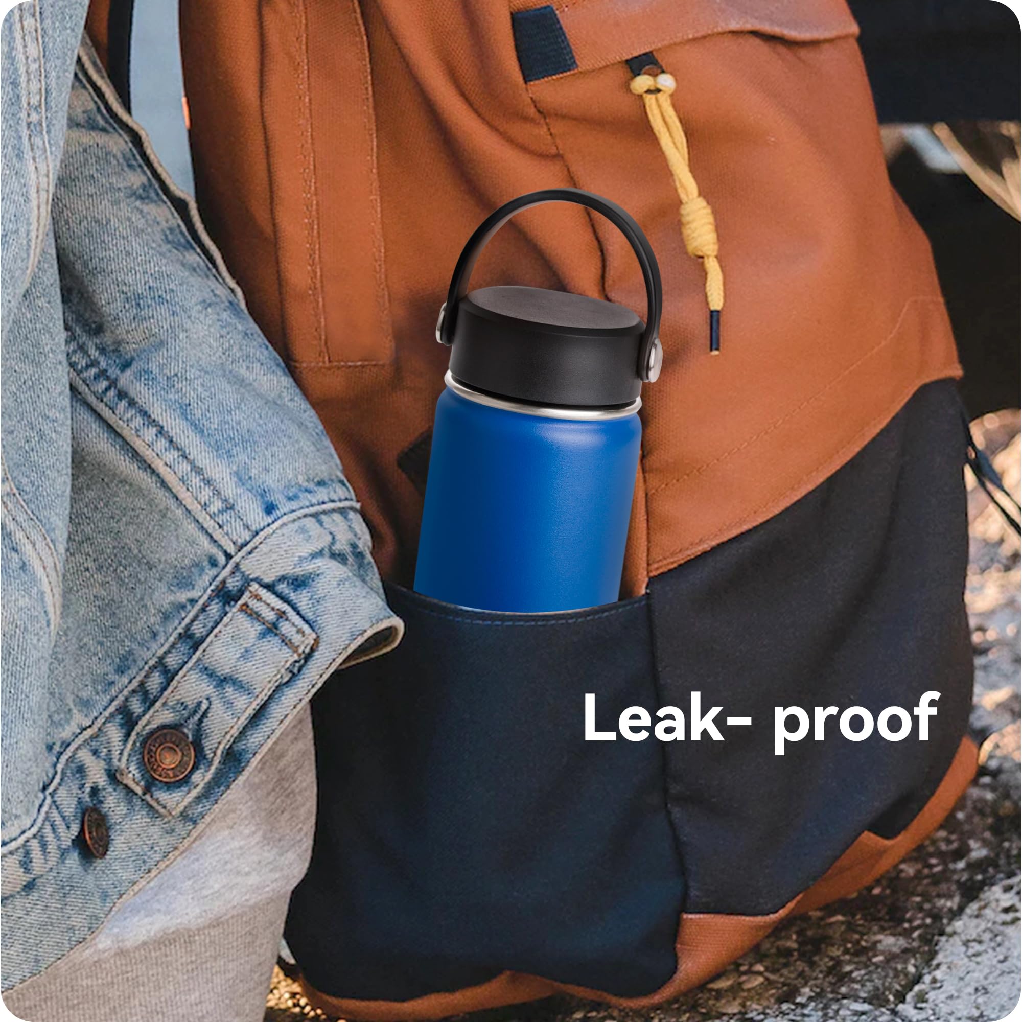 Prurex Replacement Lid for Hydroflask,Klean Kanteen,Simple Modern Wide Mouth Bottles, Flask Cap for 12-64oz Sports Water Bottles Accessories (2 Pack)