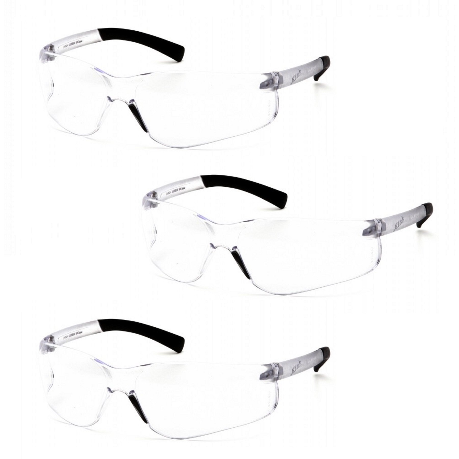 Pyramex Ztek Bifocal Reader Safety Glasses with Clear Lens S2510R20 (3 Pair) (+2.0 Lens)