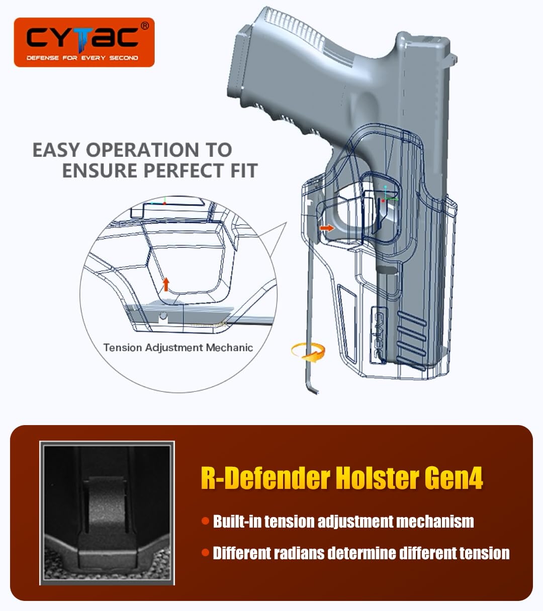 Ruger Max 9 Holster, OWB Holster for Ruger Max-9 9mm Luger - Adjustable Tension & Cant | Index Finger Released | Autolock | Outside Waistband Carry | Matte Finish - Right Handed