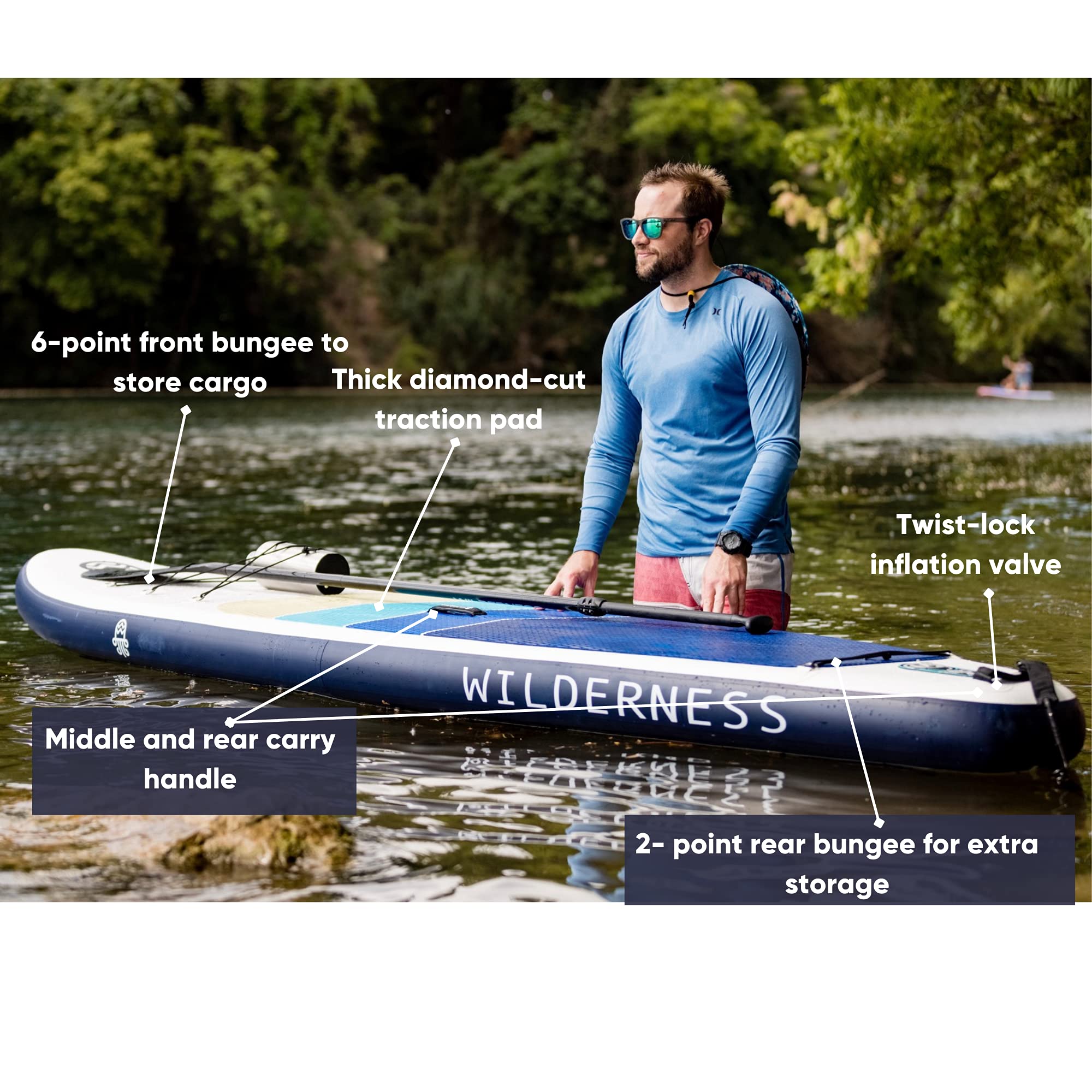 Wilderness 10'6"x32"x 6" Premium Inflatable Stand Up Paddle Board | Australian Owned | 8 SUP Accessories, Easy Balance, Non-Slip Deck, Backpack, Paddle, Leash and Pump