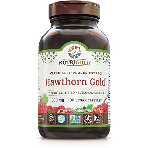 Nutrigold Hawthorn Gold (Clinically-Proven Extract), 300 Mg, 90 Veggie Capsules