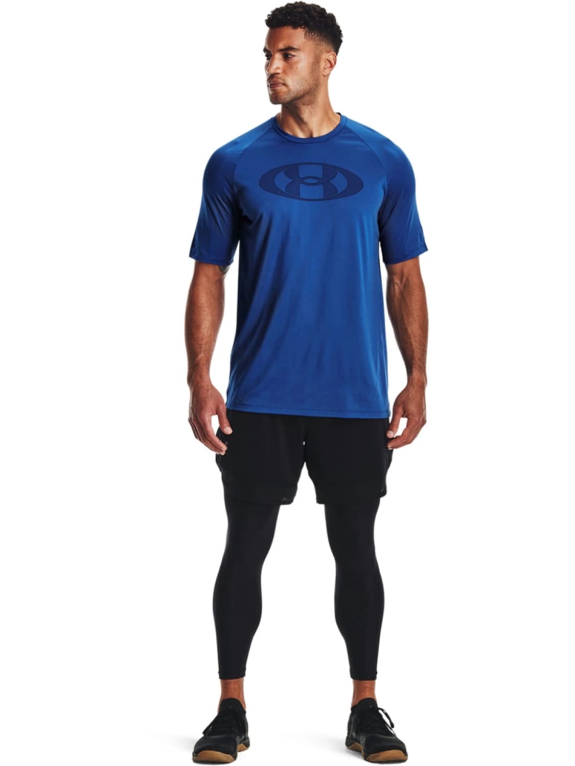 Under Armour Men's Tech 2.0 Lockertag Short Sleeve T-Shirt, Tech Blue (432)/Black, Large