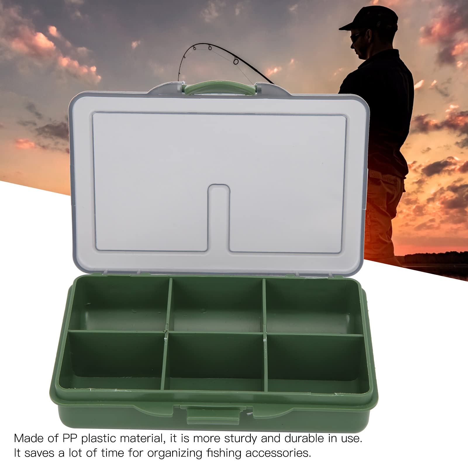 Tackle Storage Box, Mini Storage Box For Fishing Light Weight For Carp Anglers For Organizing Fishing Accessories(6 Cells)