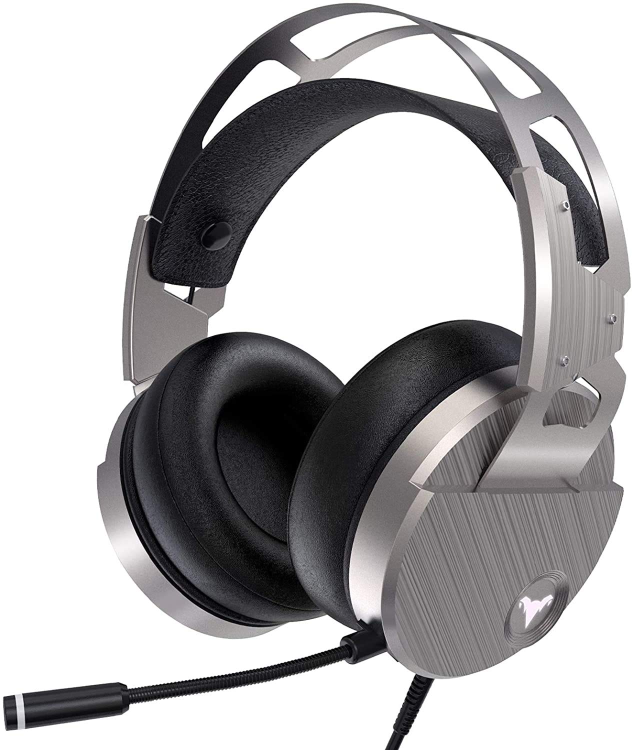 QcoQce Gaming Headset-3D Surround Sound Headphones, Adjustable Noise Cancelling Mic, LED Light, Xbox One Headset with Aluminum Frame for Nintendo Switch, PC, Mac