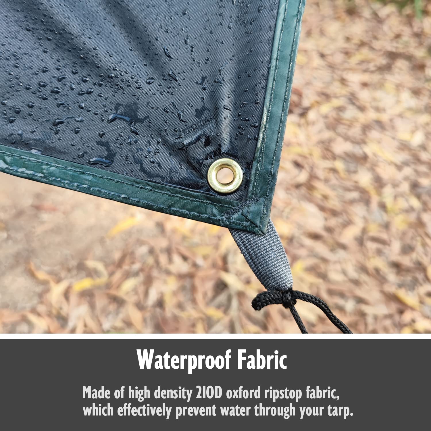 ROTTAY Waterproof Camping Tarp, Lightweight Hammock Rain Fly Sunshade, Tent Footprint Backpacking Tarp for Camping, Hiking and Outdoor Activities