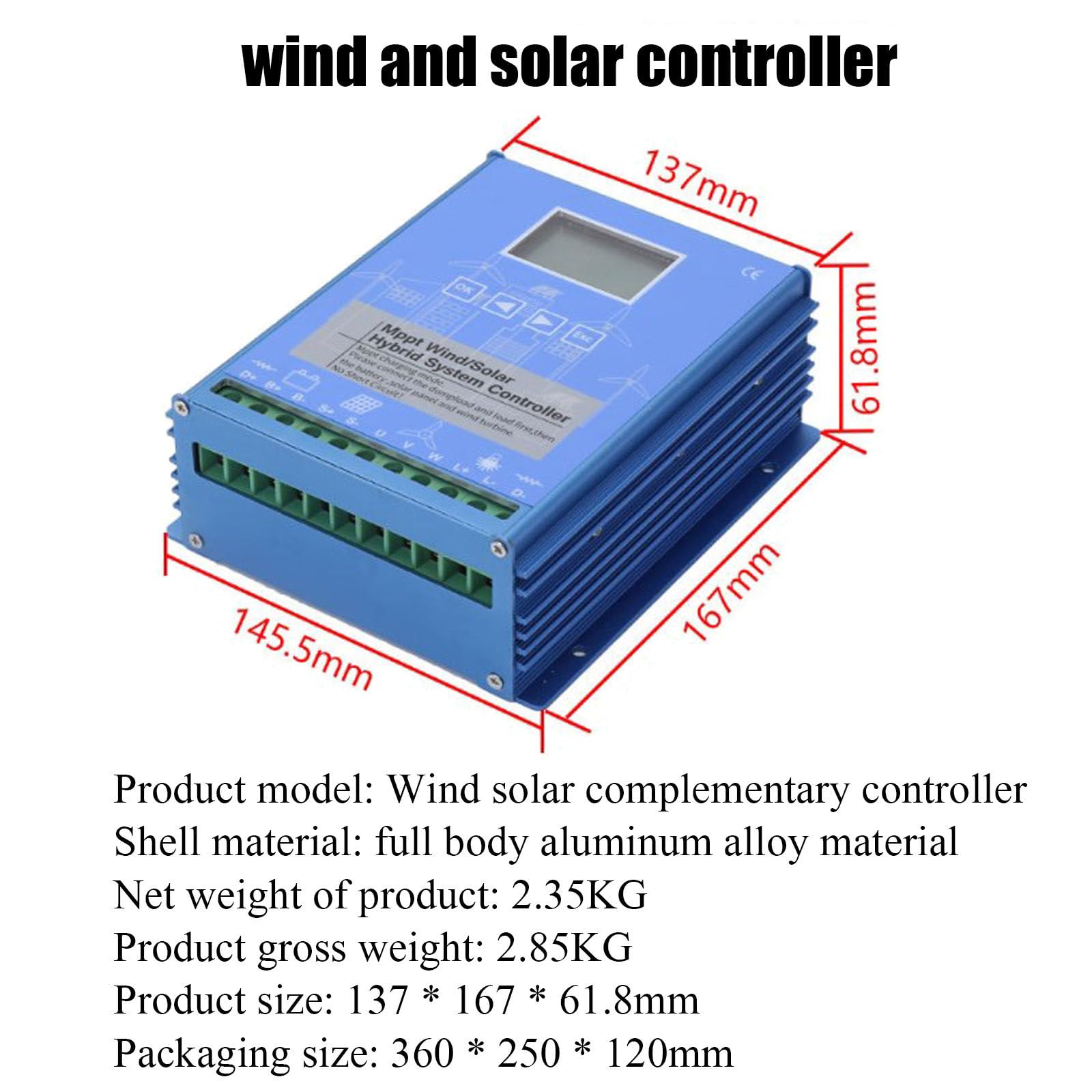 SACLMD 5000W,6000W,8000W,10000W,12000W Wind Solar Hybrid Charge Controller Fits for Wind and Solar Power Boost Charge,12V-12000W