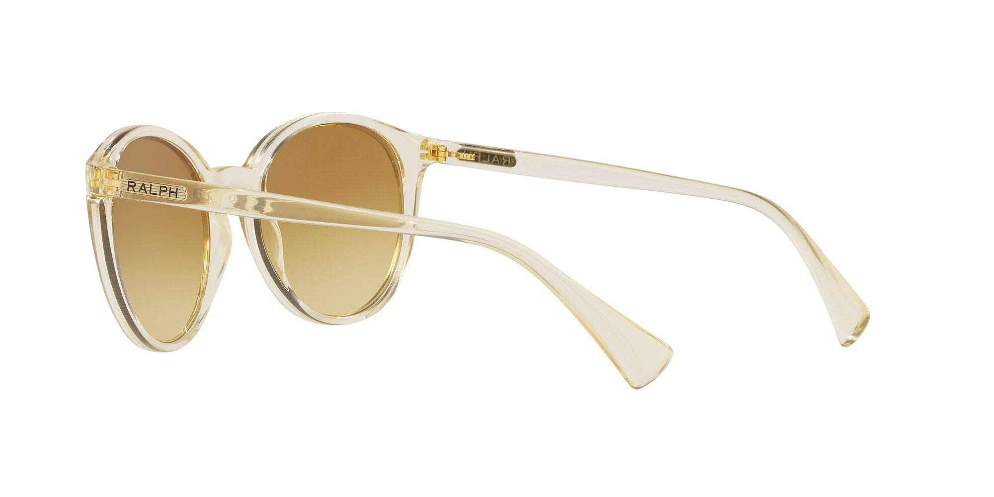 Ralph by Ralph Lauren Women's RA5273 Oval Sunglasses, Shiny Pinot Grigio/Gradient Amber, 53 mm