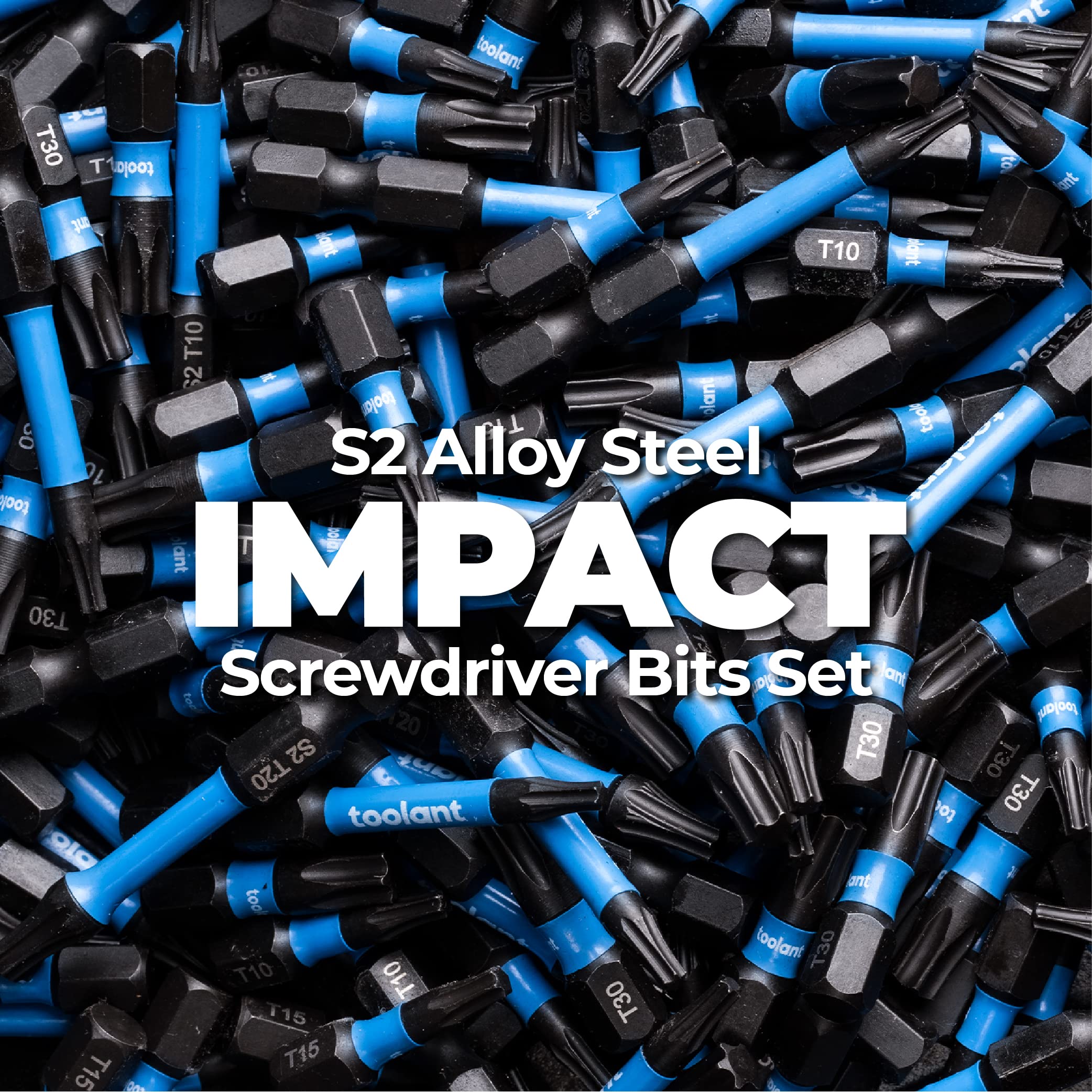 toolant Impact Torx Bit Set 27pcs (TT7-TT40), S2 Steel Security Torx Bit Set, Tamper Proof Star Bit Set with CNC Machined Tips, 1"&2" Long Impact Bits with Magnetic Bit Holder and Storage Box