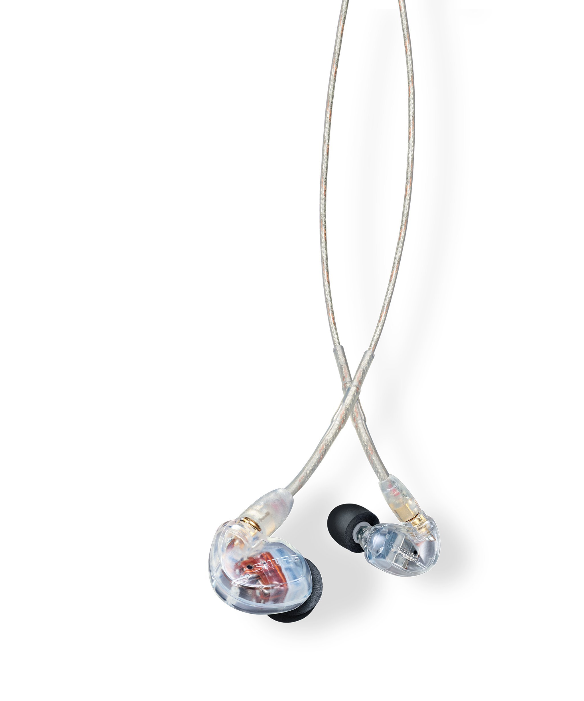 Shure SE535-CL Professional Sound Isolating Earphones - Clear & RMCE-UNI Universal Communication Cable for Detachable SE Sound Isolating Earphones, Black