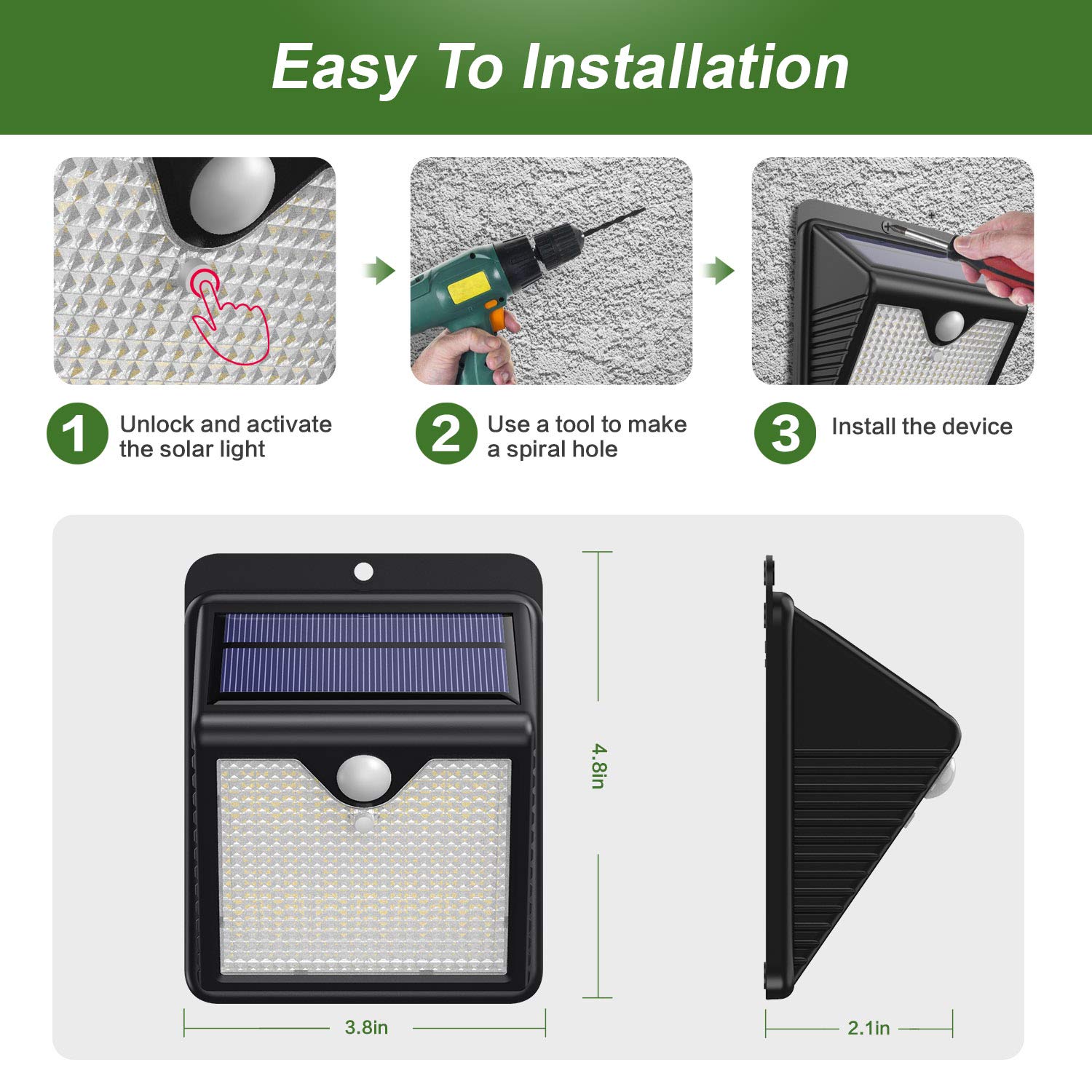 Solar Lights Outdoor [4Pack - 150LED Super Bright] Solar Security Lights Motion Sensor Lights IP65 Waterproof Wall Lights Solar Powered Lights for Garden Patio Yard Deck Garage Fence Pool