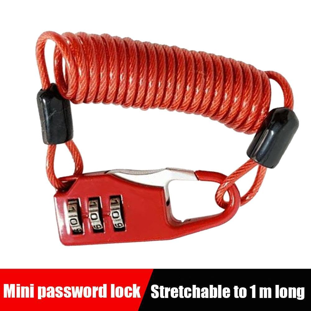 Portable Helmet Lock Steel Cable Lock 3 Digit Password Helmet Lock Bike Wire Combination Accessories Mountain Lock L1T9