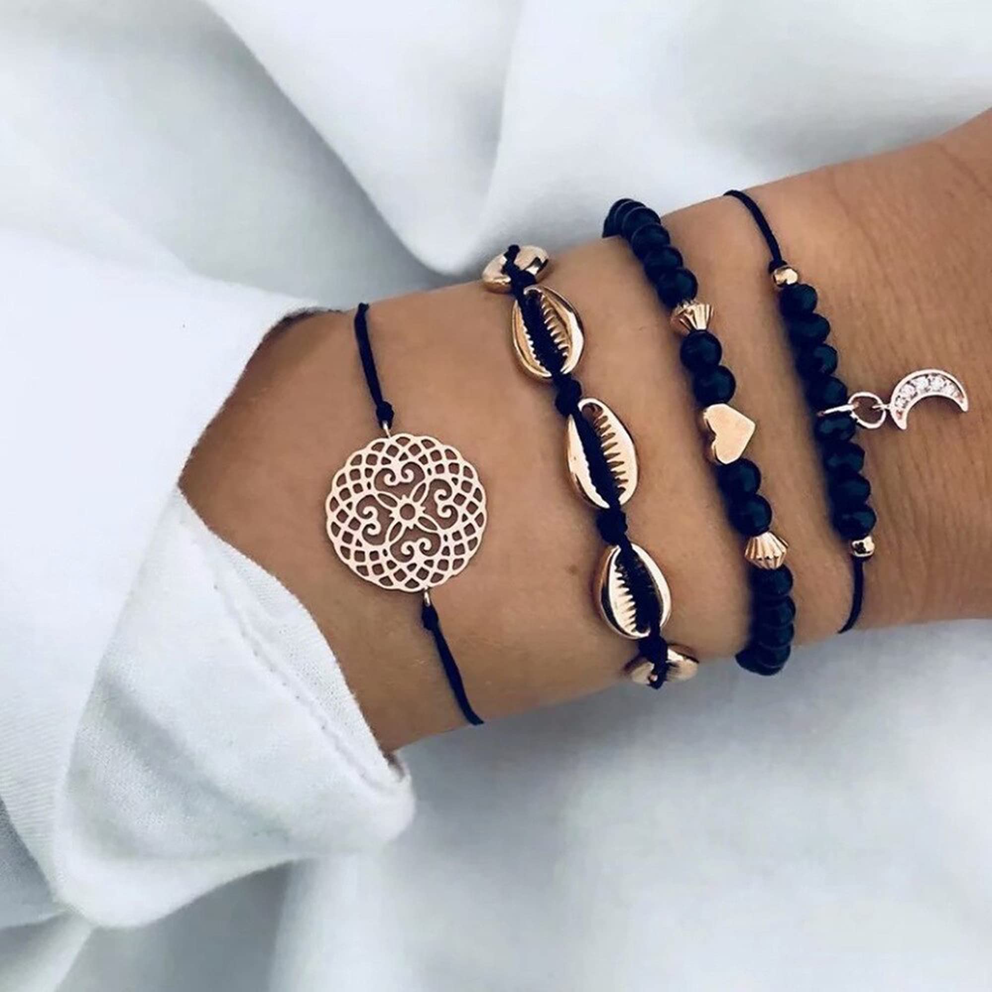 UBGICIG Layered Bracelets For Women 25 PCS Simple Multiple Chain Bracelets Set Dainty Assorted Link Bangle Bracelets Aesthetic Adjustable Jewelry