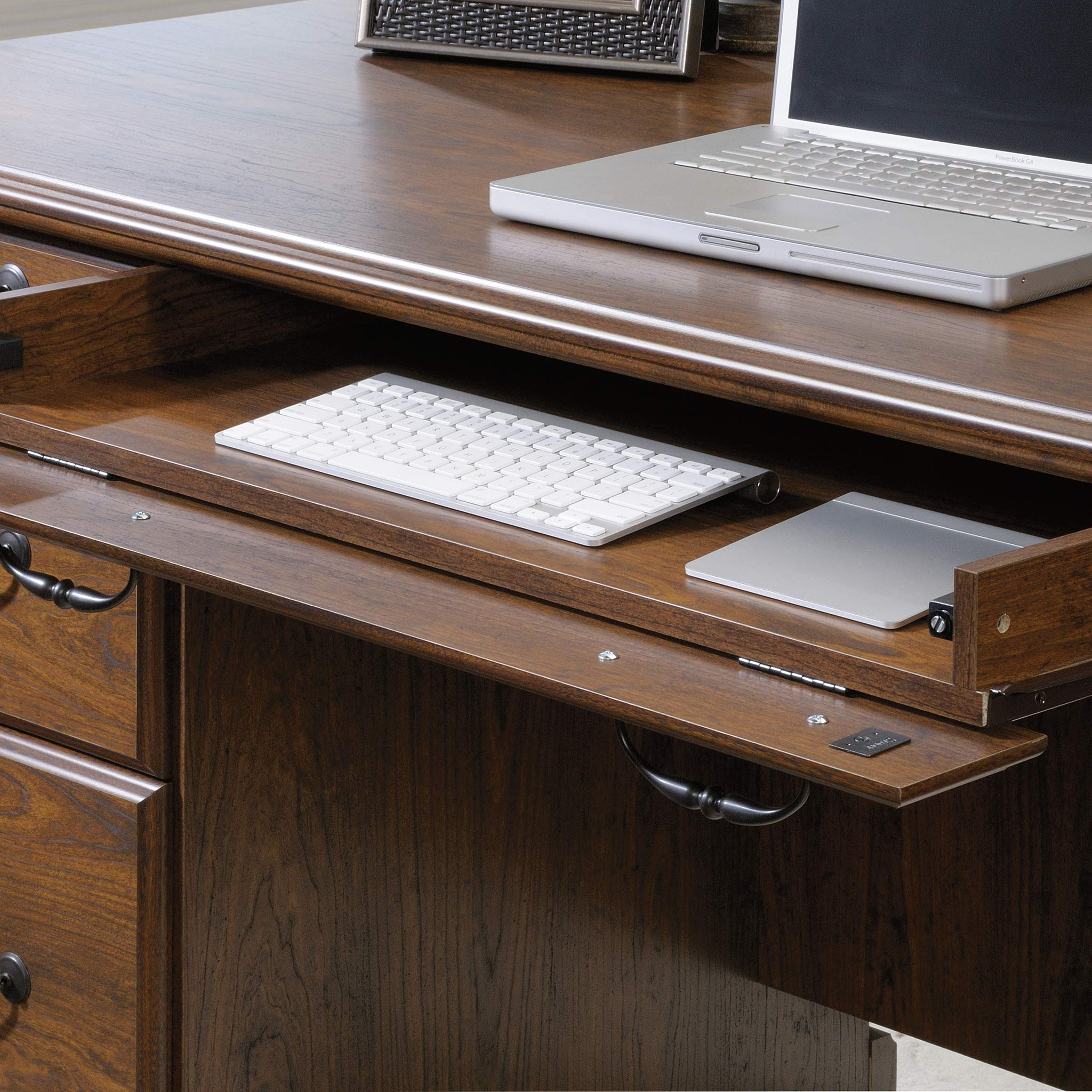 Sauder Orchard Hills Executive Desk, Milled Cherry finish