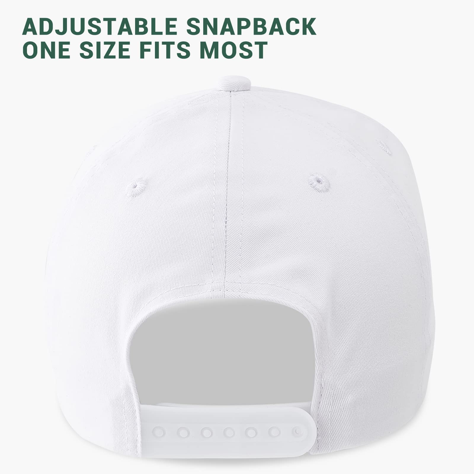 zowya Stretchy Trucker Hat Mesh Baseball Cap Adjustable Snapback Closure Hats for Men Women Comfortable Breathable (White)